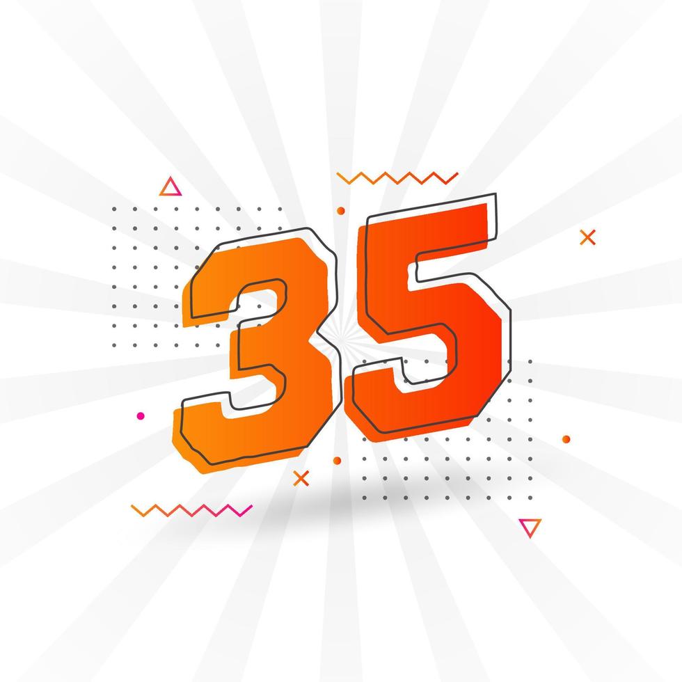 35 number vector font alphabet. Number 35 with decorative element stock vector 13887356 Vector ...