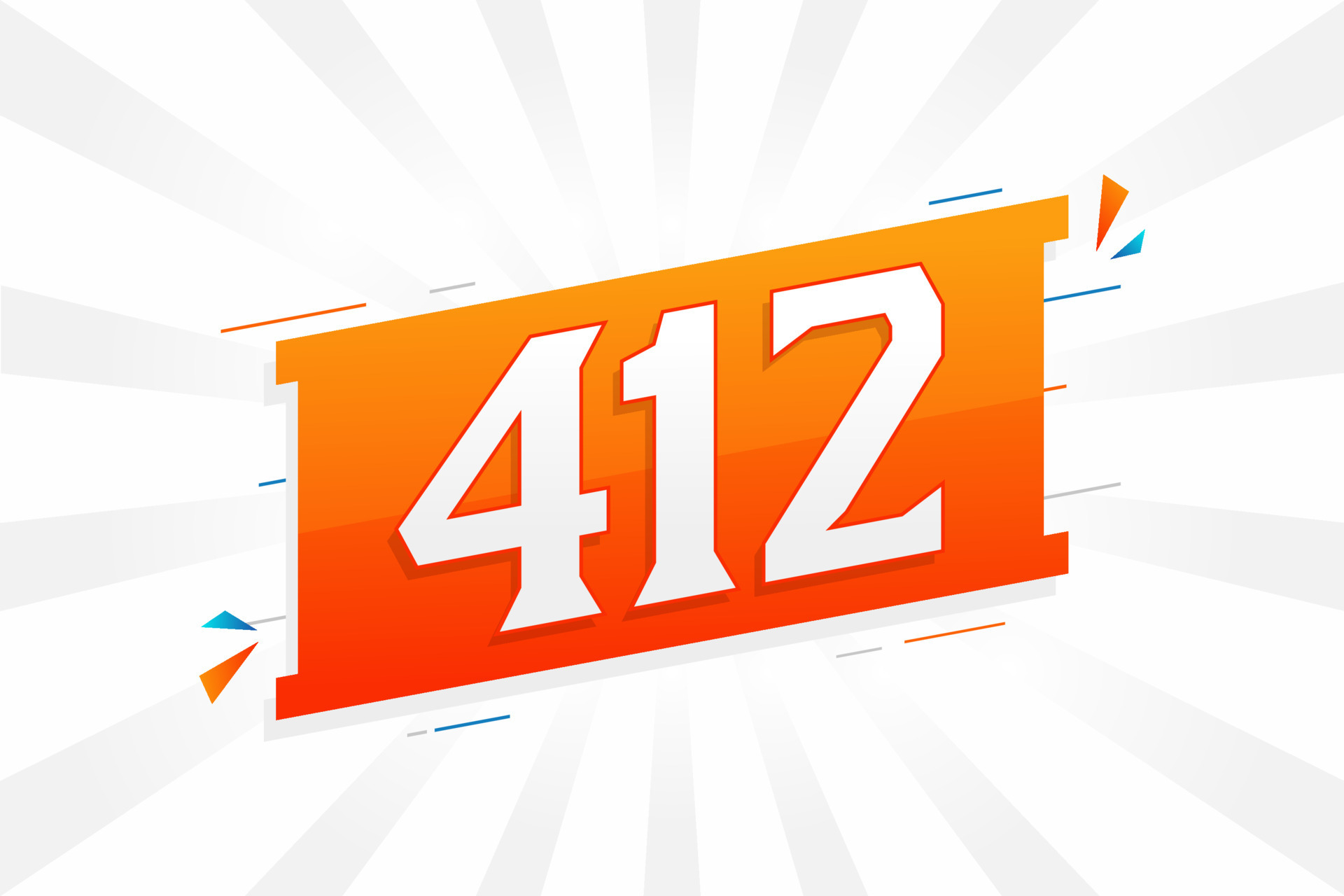 412 number vector font alphabet. Number 412 with decorative element ...