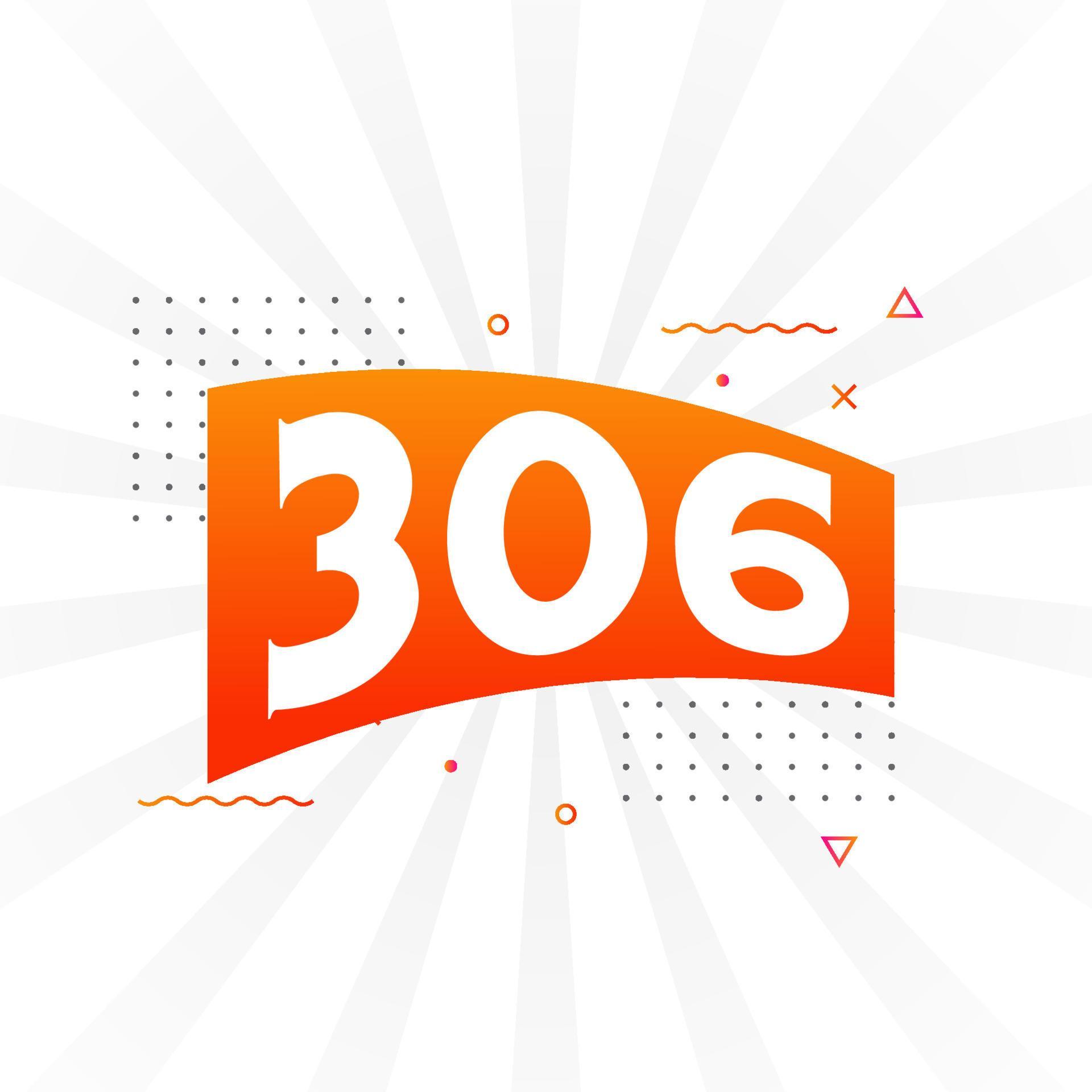 306 number vector font alphabet. Number 306 with decorative element stock vector 13887490 Vector ...