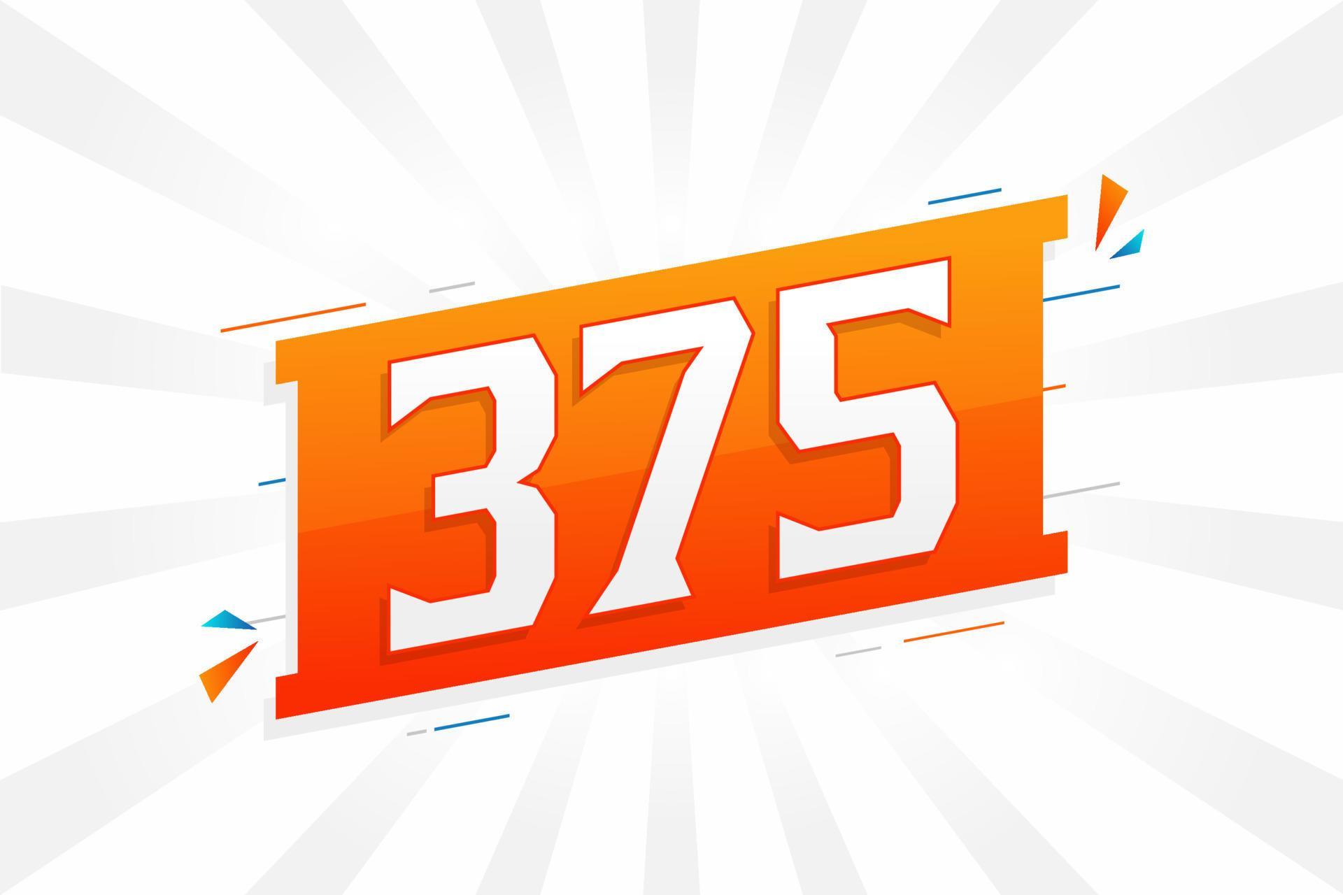 375 number vector font alphabet. Number 375 with decorative element ...
