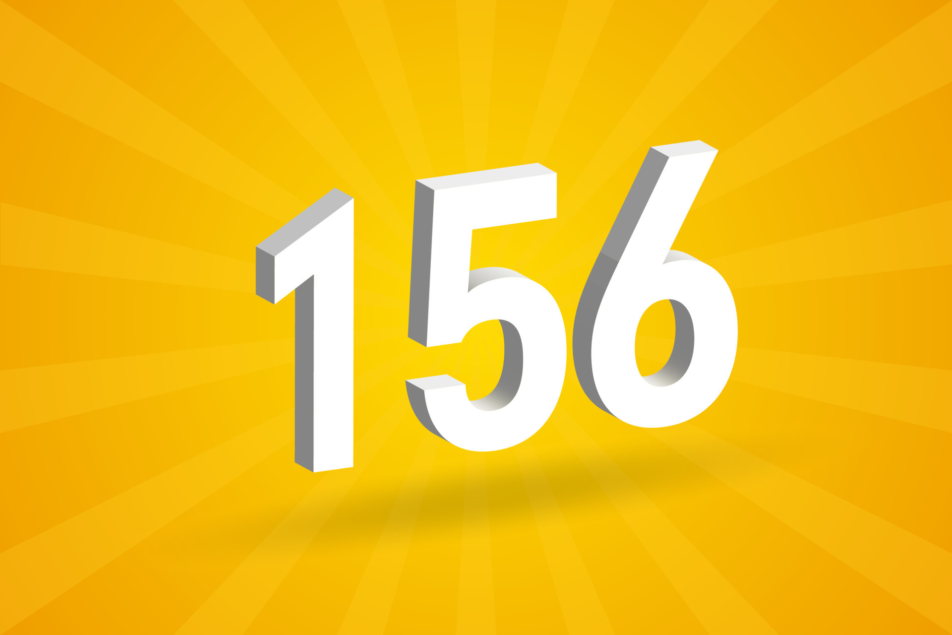 3D 156 number font alphabet. White 3D Number 156 with yellow background ... 3D 156 number font alphabet. White 3D Number 156 with yellow background ...