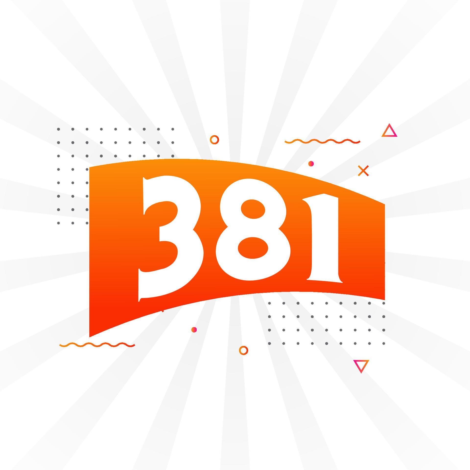 381 number vector font alphabet. Number 381 with decorative element stock vector 13887562 Vector ...