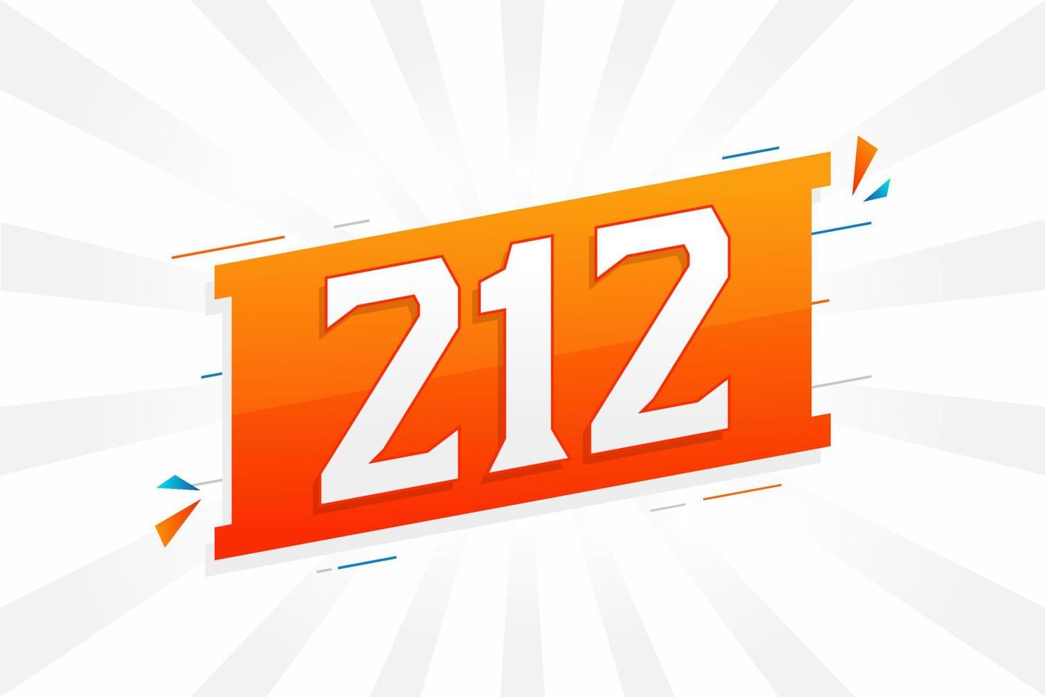 212 number vector font alphabet. Number 212 with decorative element ...