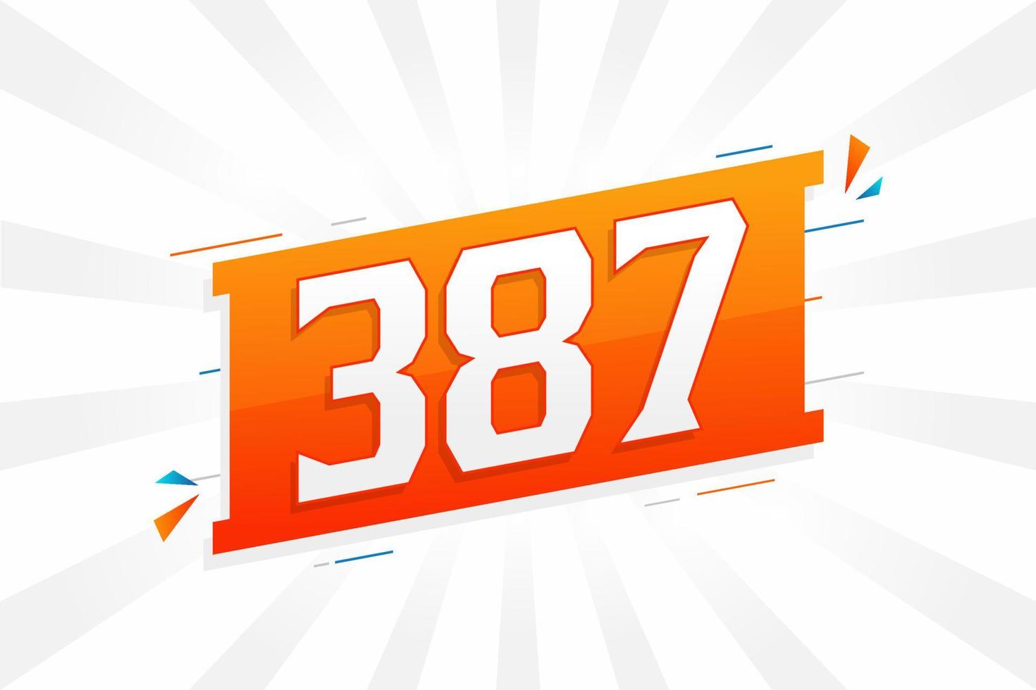387 number vector font alphabet. Number 387 with decorative element ... 387 number vector font alphabet. Number 387 with decorative element ...