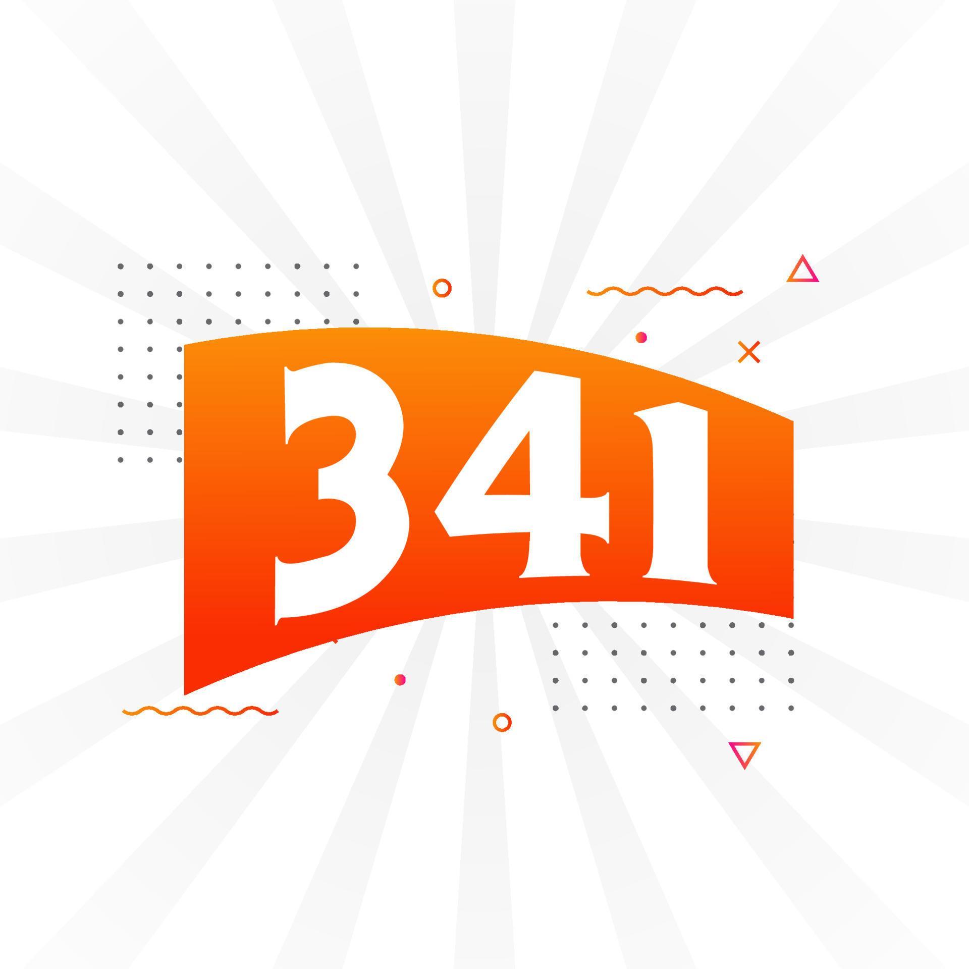 341 number vector font alphabet. Number 341 with decorative element stock vector 13887595 Vector ...