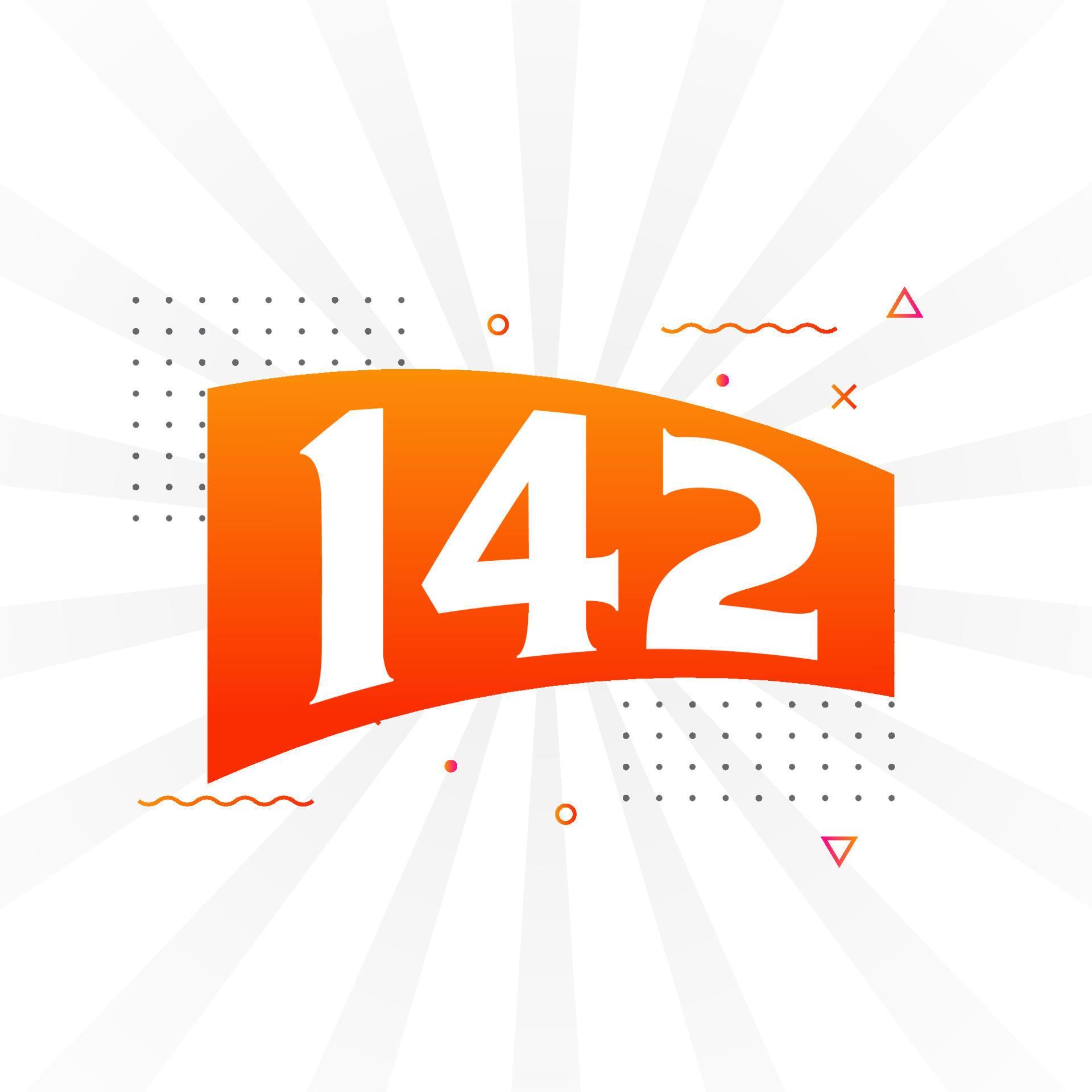 142 number vector font alphabet. Number 142 with decorative element stock vector 13887596 Vector ...