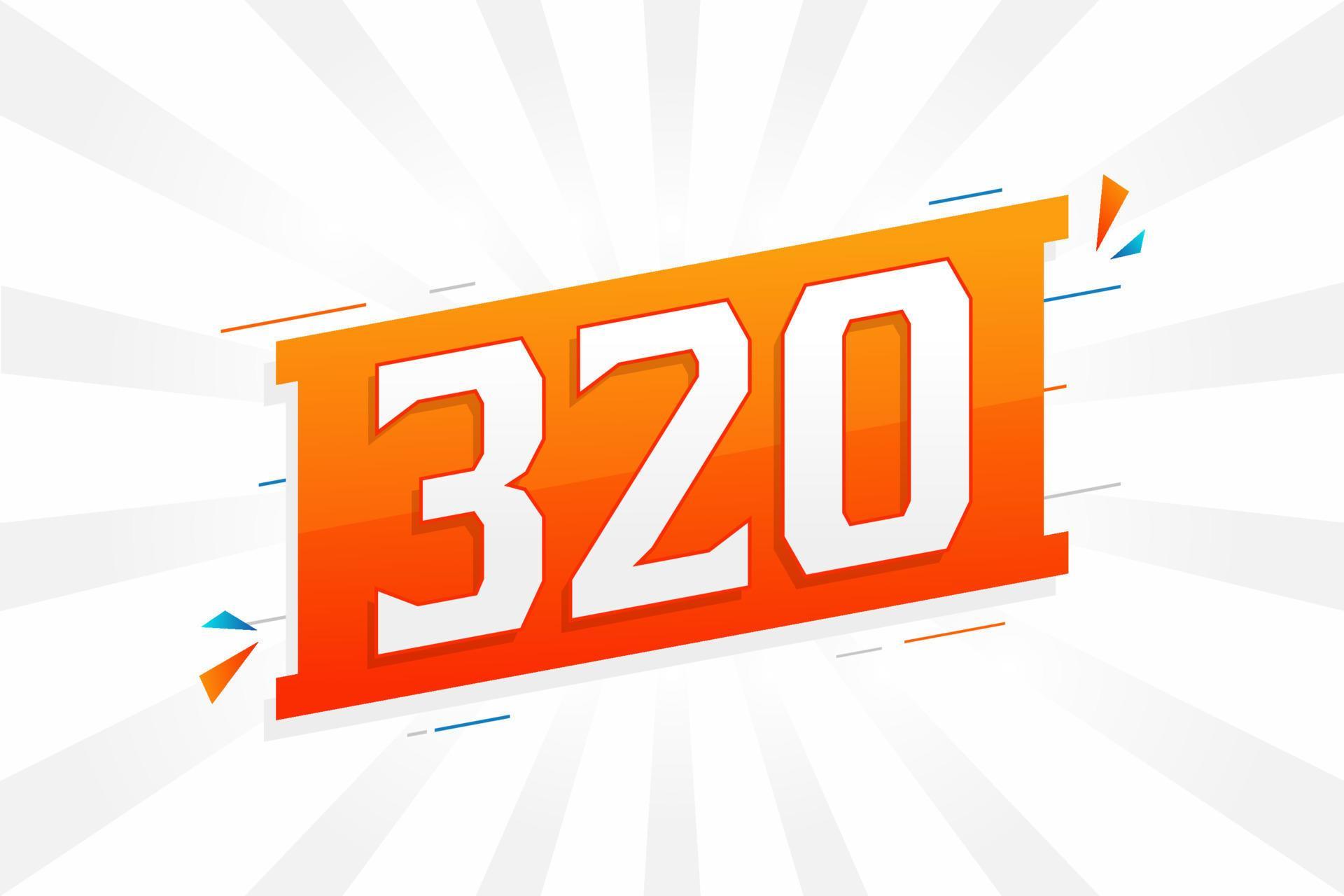 320 number vector font alphabet. Number 320 with decorative element ... 320 number vector font alphabet. Number 320 with decorative element ...