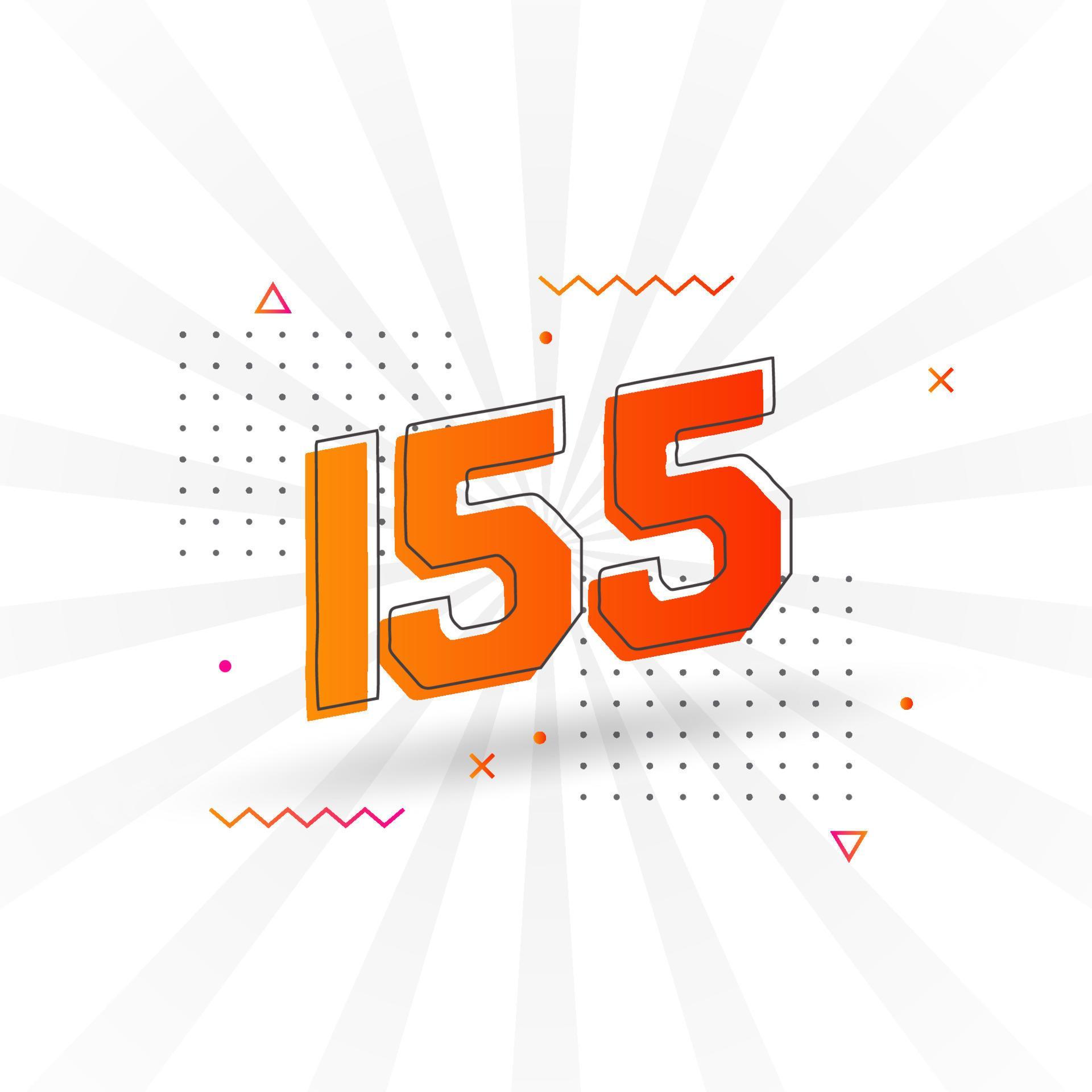 155 number vector font alphabet. Number 155 with decorative element stock vector 13887721 Vector ...