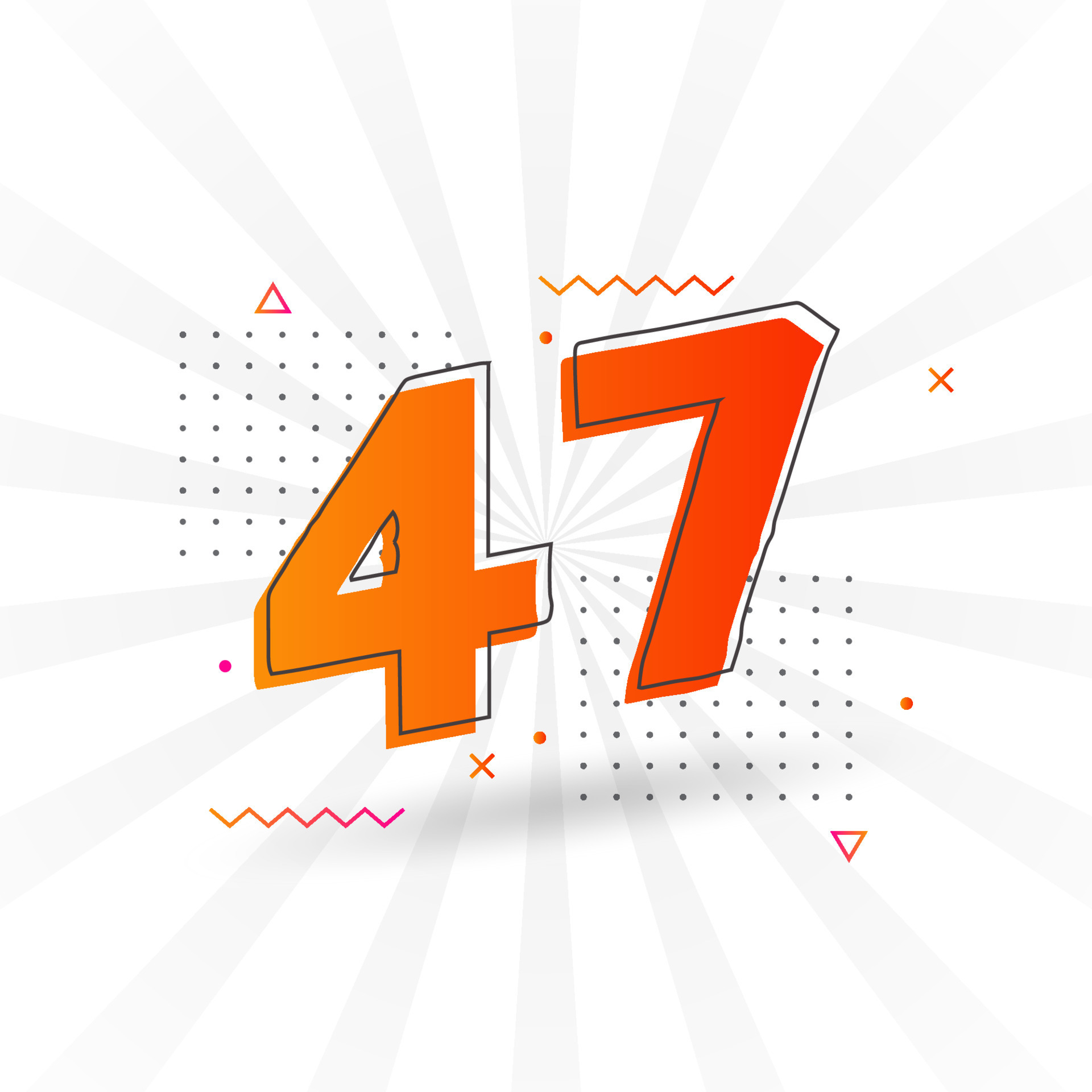 47 number vector font alphabet. Number 47 with decorative element stock vector 13887724 Vector ...