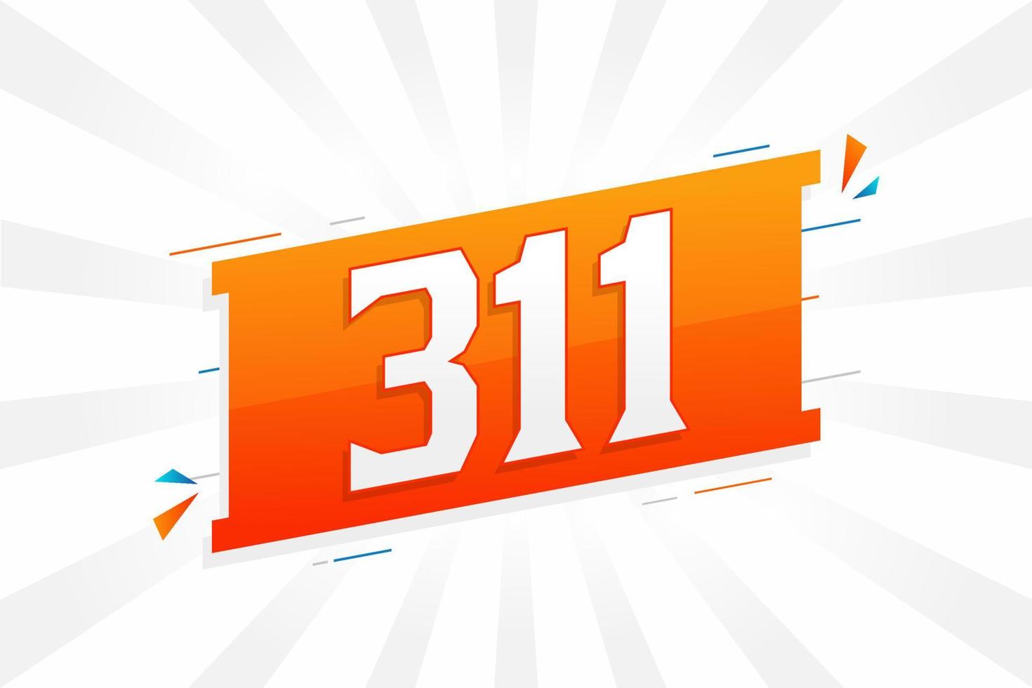 Alfabeto de fuente de vector de número 311. número 311 con vector de ... Alfabeto de fuente de vector de número 311. número 311 con vector de ...