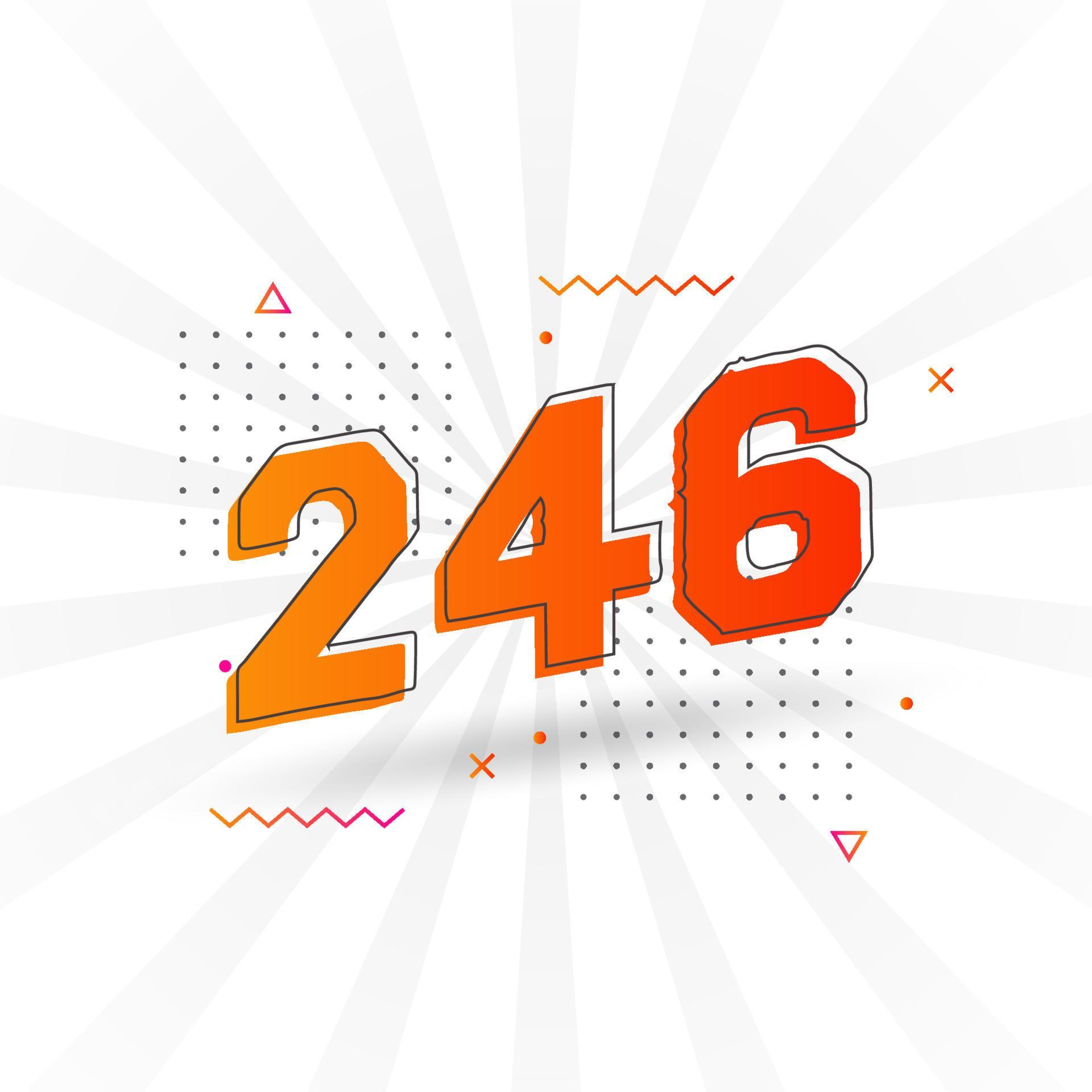 Alfabeto de fuente vectorial de 246 números. número 246 con elemento ... Alfabeto de fuente vectorial de 246 números. número 246 con elemento ...