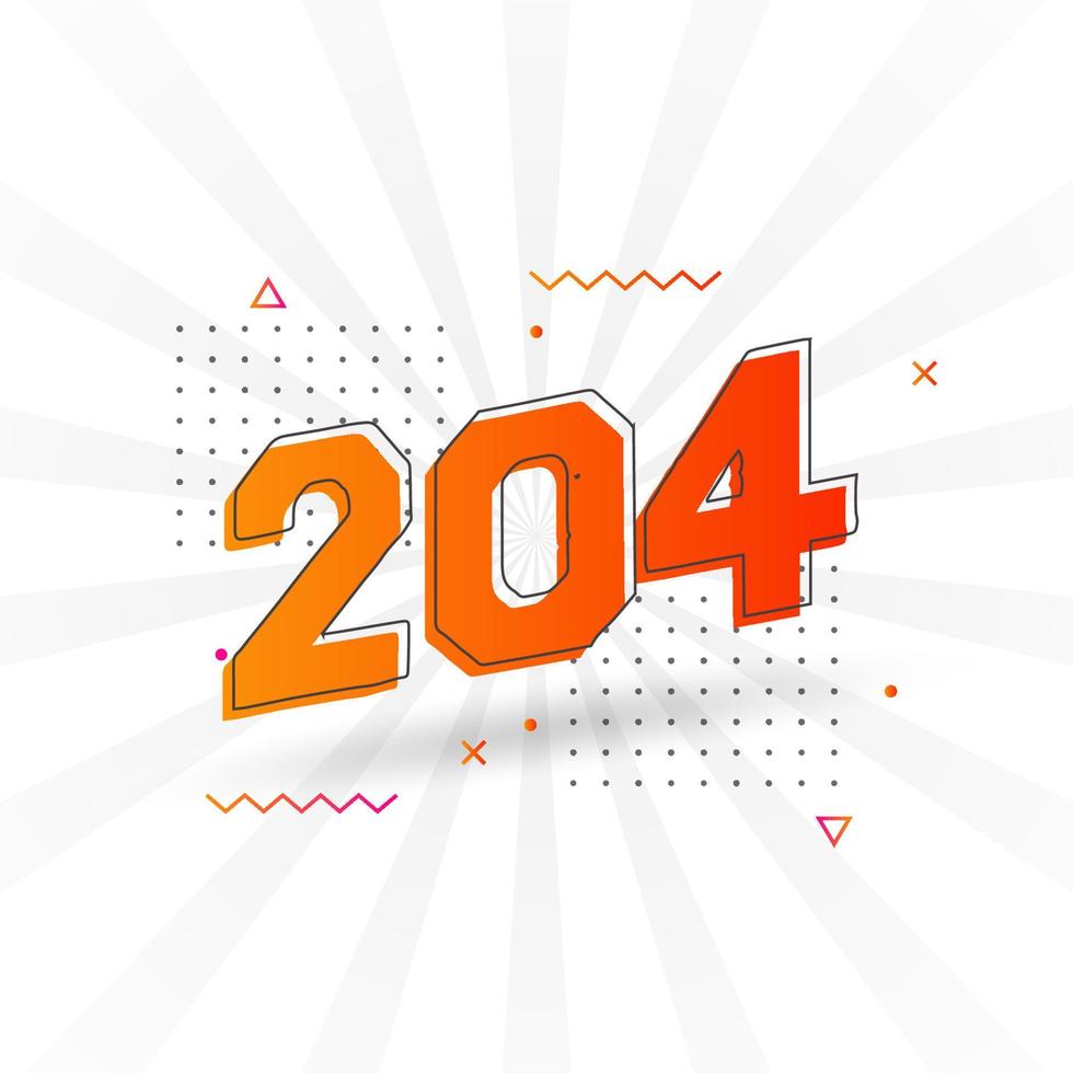 204 number vector font alphabet. Number 204 with decorative element stock vector 13887863 Vector ...