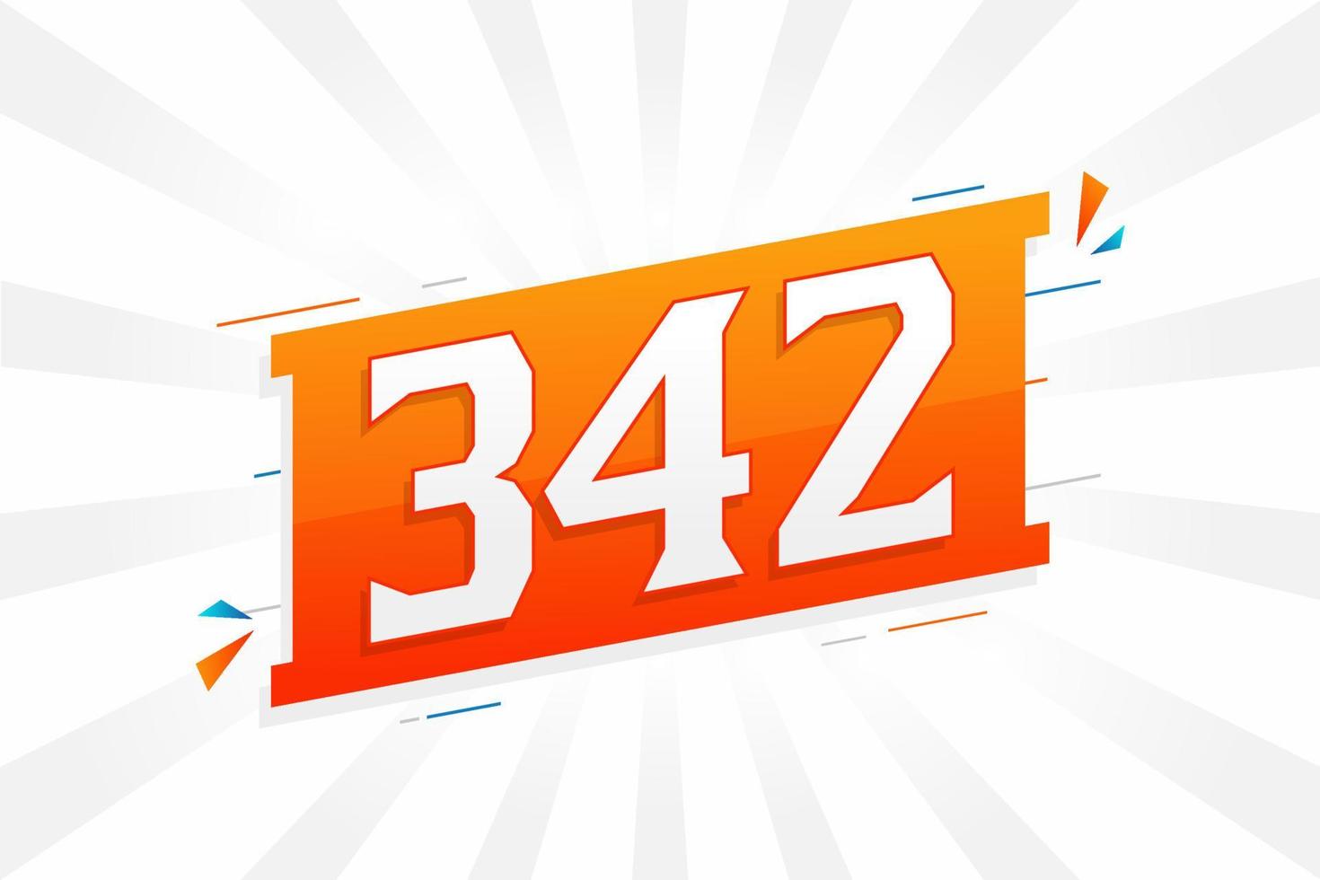 342 number vector font alphabet. Number 342 with decorative element stock vector 13887866 Vector ...