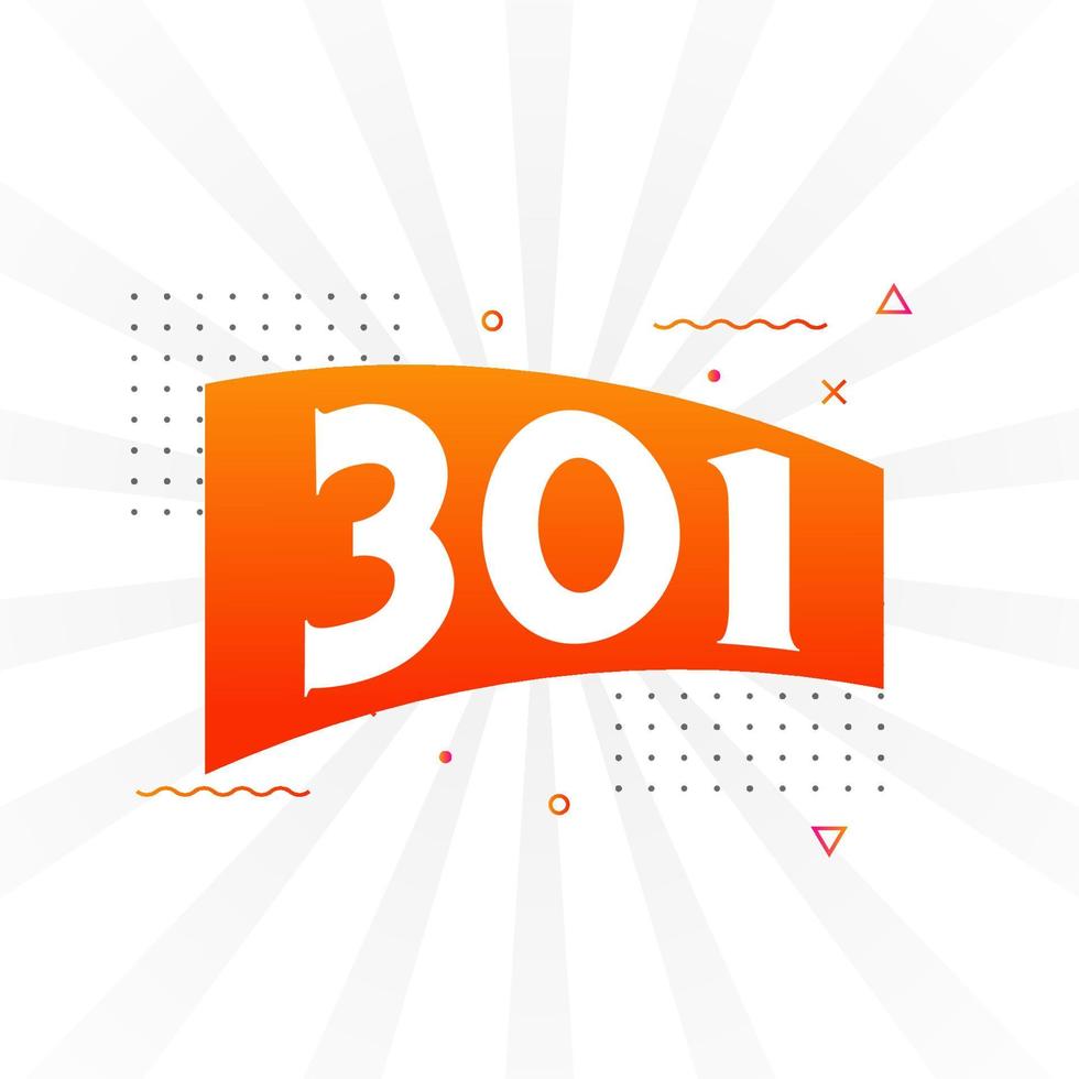 301 number vector font alphabet. Number 301 with decorative element stock vector 13887872 Vector ...
