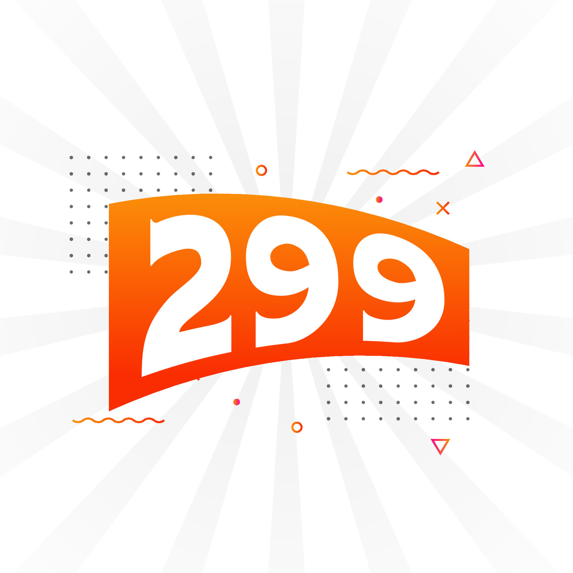 299 number vector font alphabet. Number 299 with decorative element ... 299 number vector font alphabet. Number 299 with decorative element ...