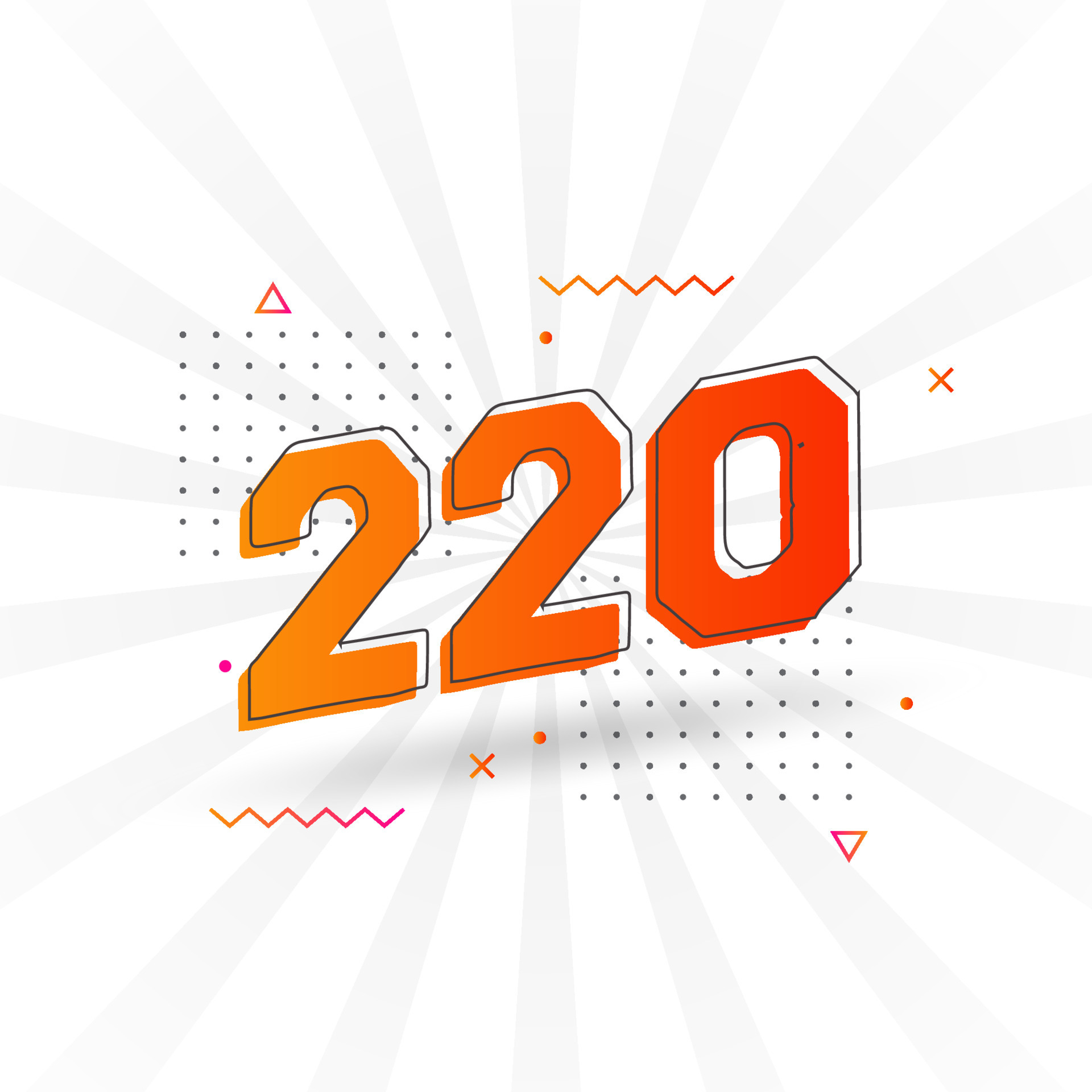 220 number vector font alphabet. Number 220 with decorative element stock vector 13888024 Vector ...