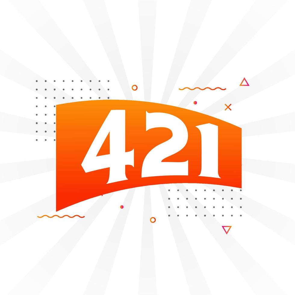 421 number vector font alphabet. Number 421 with decorative element stock vector 13888031 Vector ...