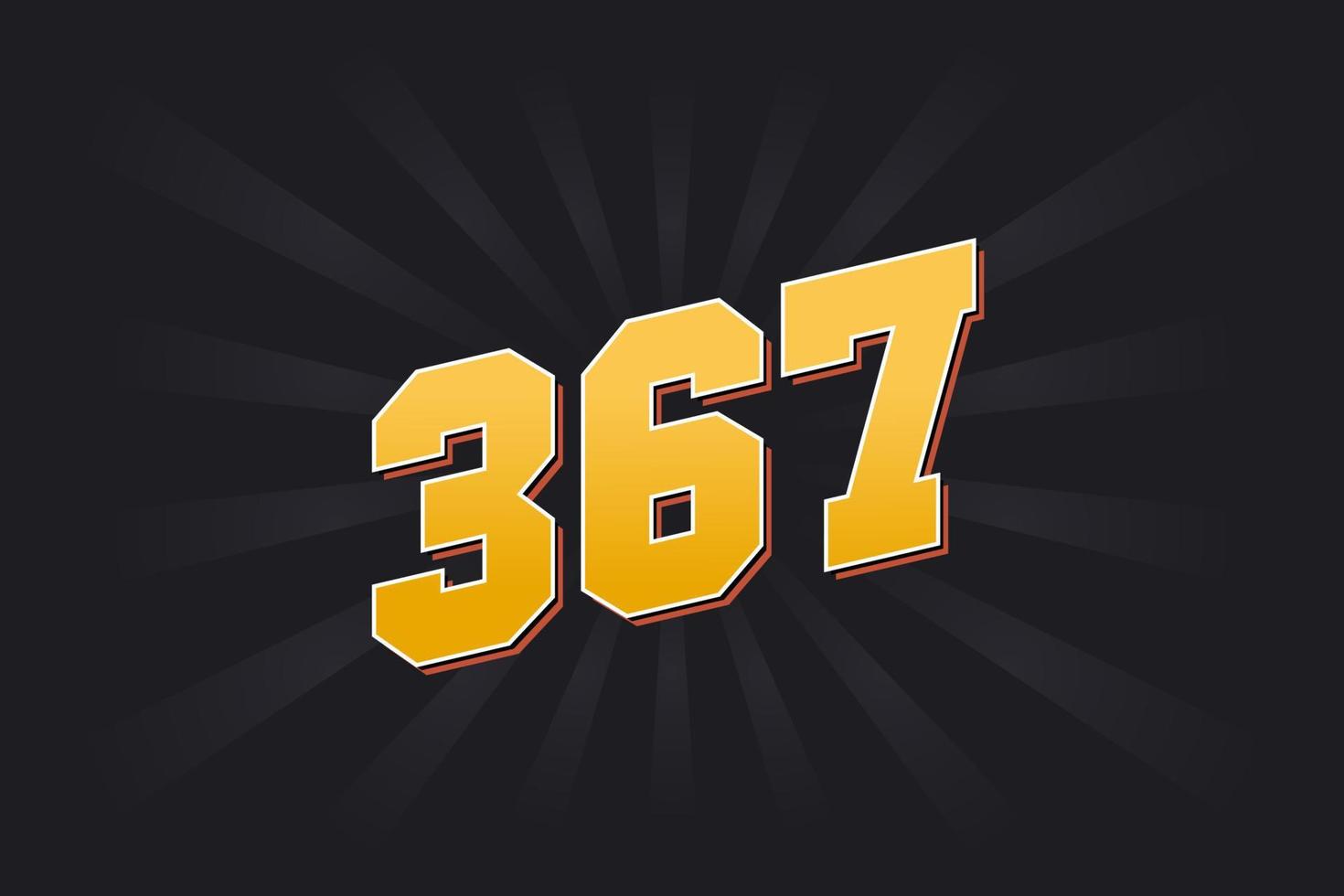 alfabeto de fuente vectorial número 367. número 367 amarillo con fondo negro 13888044 Vector en ...