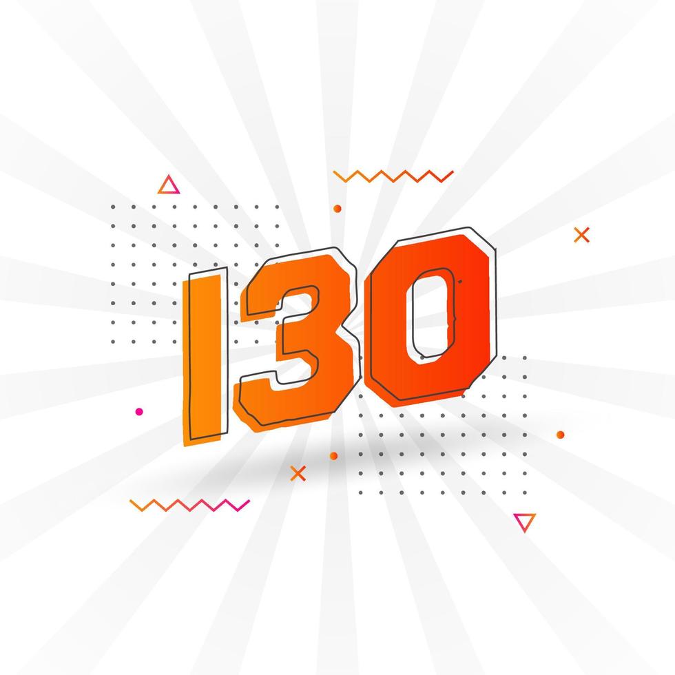 130 number vector font alphabet. Number 130 with decorative element stock vector 13888054 Vector ...
