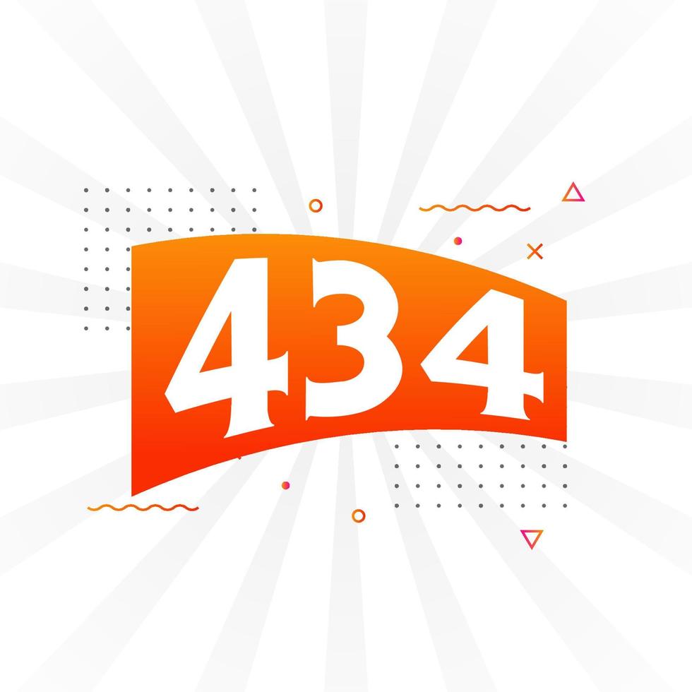 Alfabeto de fuente vectorial de 434 números. número 434 con elemento ... Alfabeto de fuente vectorial de 434 números. número 434 con elemento ...