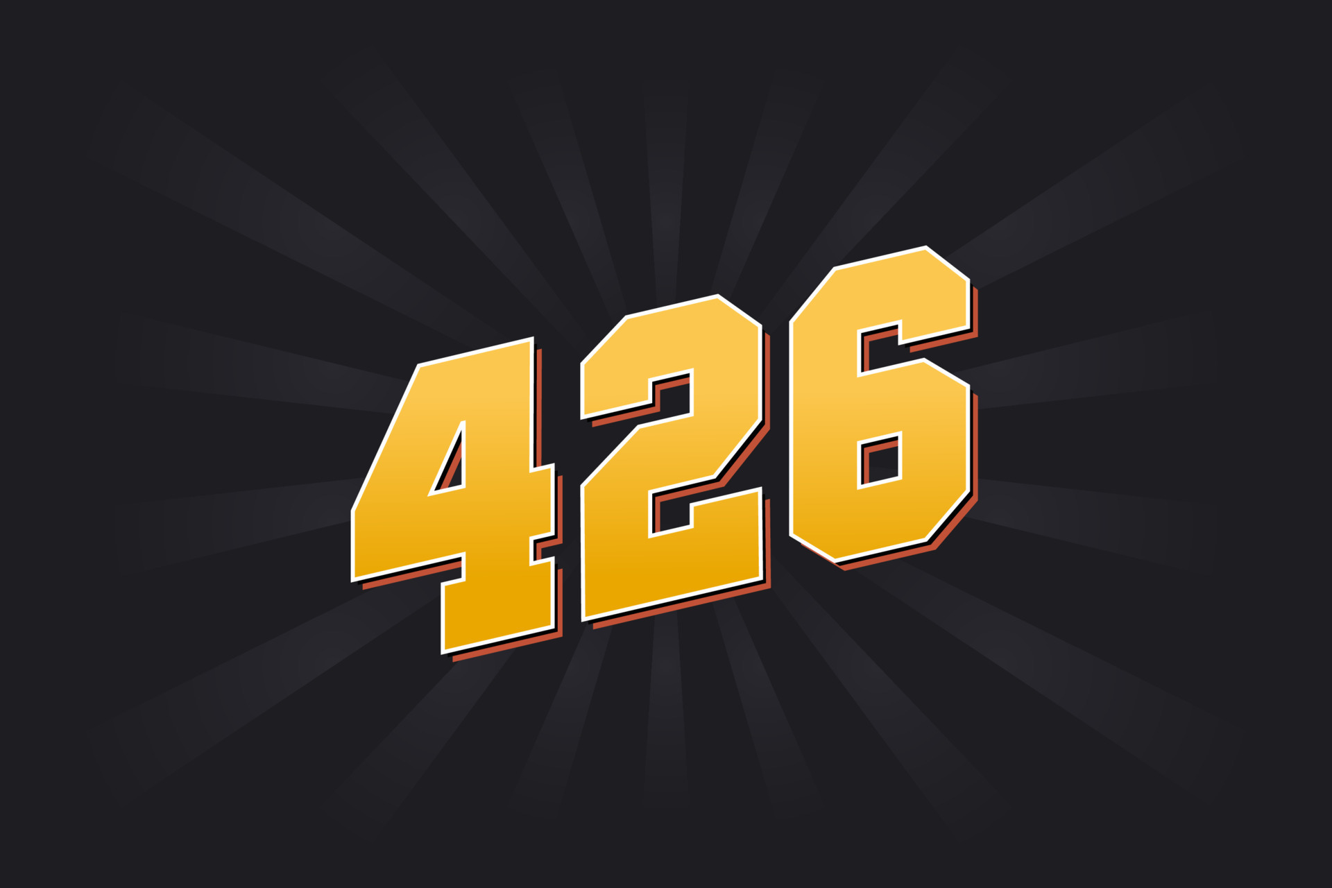 Number 426 Vector Font Alphabet Yellow 426 Number With Black