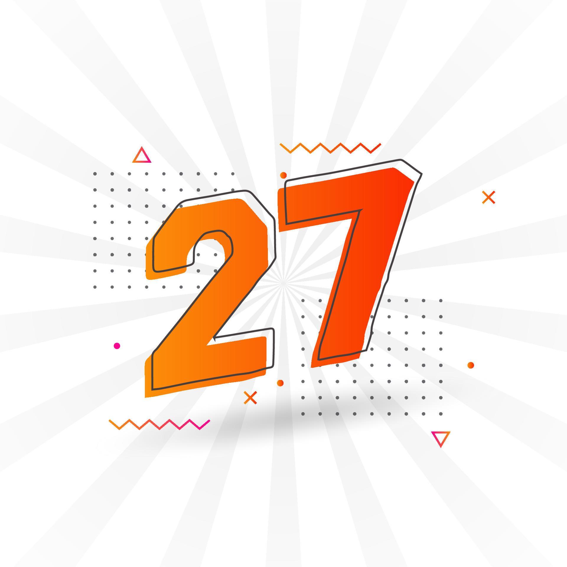 27 number vector font alphabet. Number 27 with decorative element stock vector 13888291 Vector ...