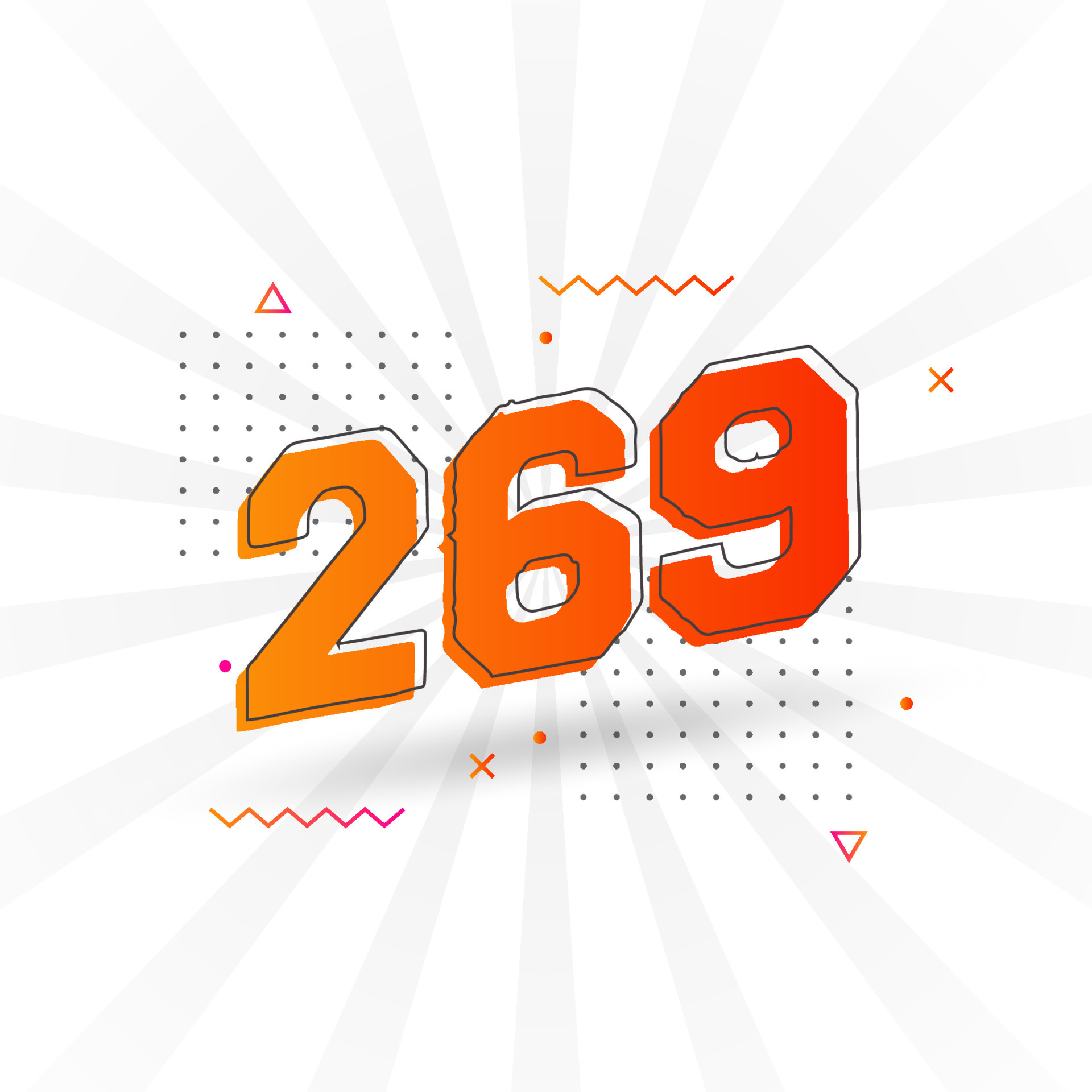 269 Number Vector Font Alphabet Number 269 With Decorative Element 269-number-vector-font-alphabet-number-269-with-decorative-element
