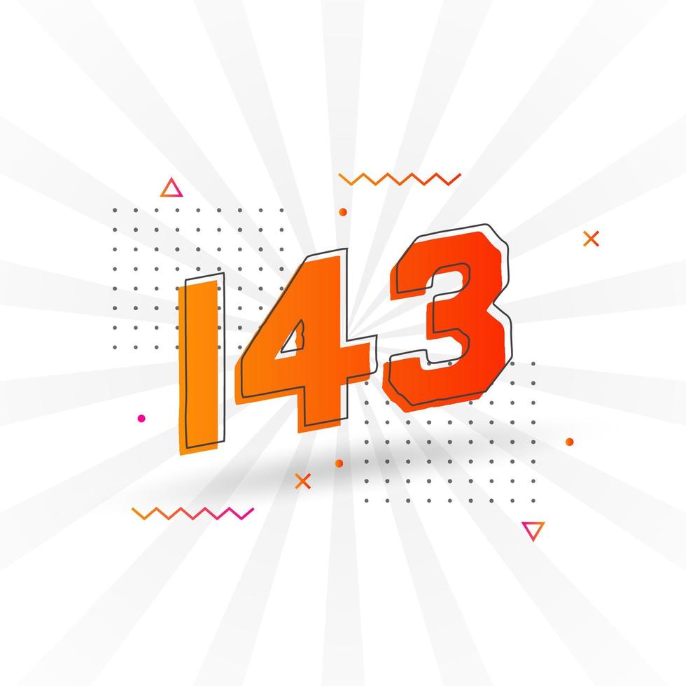 143 number vector font alphabet. Number 143 with decorative element stock vector 13888294 Vector ...
