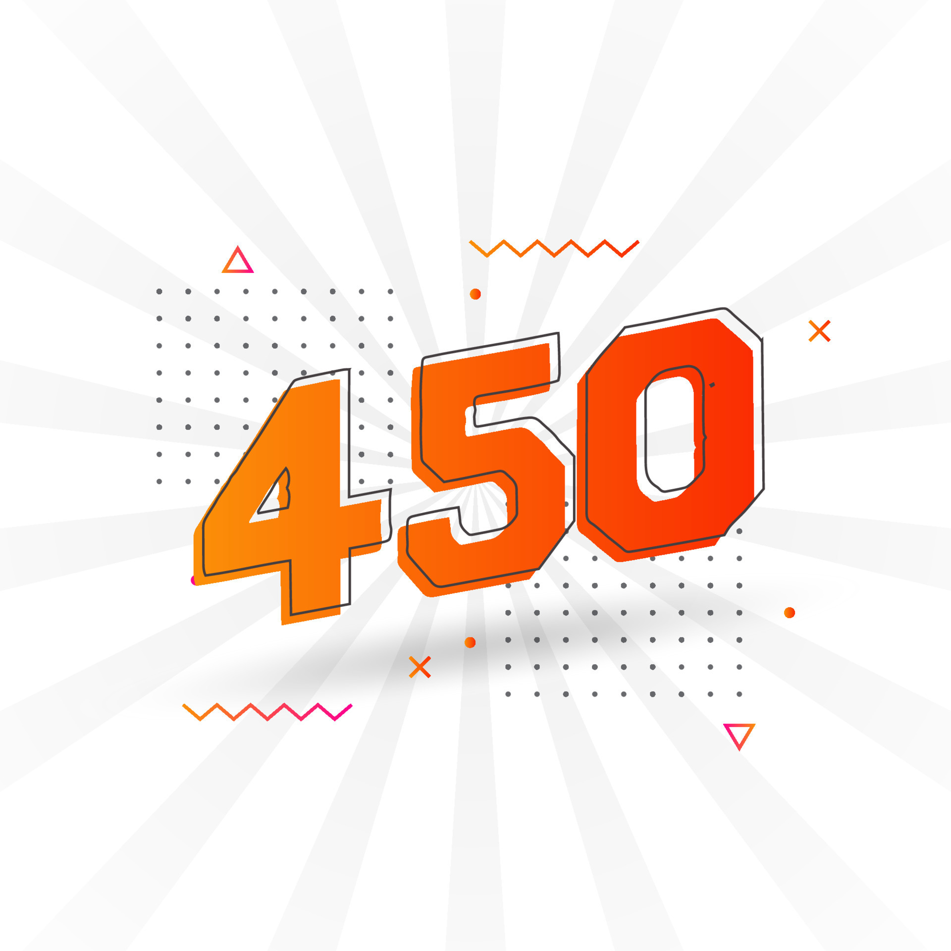 450 number vector font alphabet. Number 450 with decorative element ...
