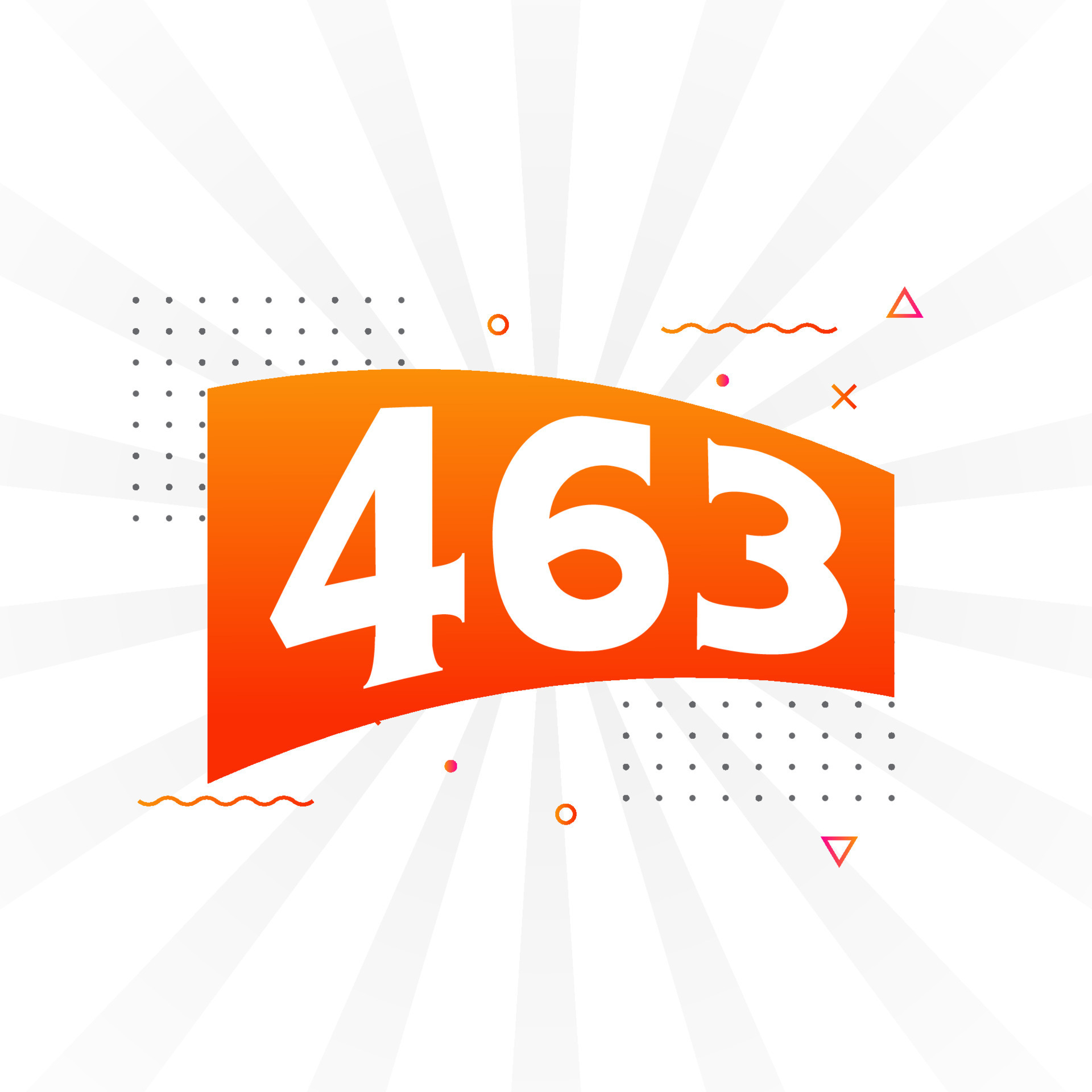 463 number vector font alphabet. Number 463 with decorative element ... 463 number vector font alphabet. Number 463 with decorative element ...