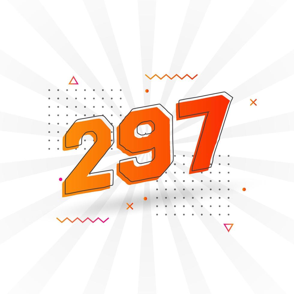 297 number vector font alphabet. Number 297 with decorative element ... 297 number vector font alphabet. Number 297 with decorative element ...