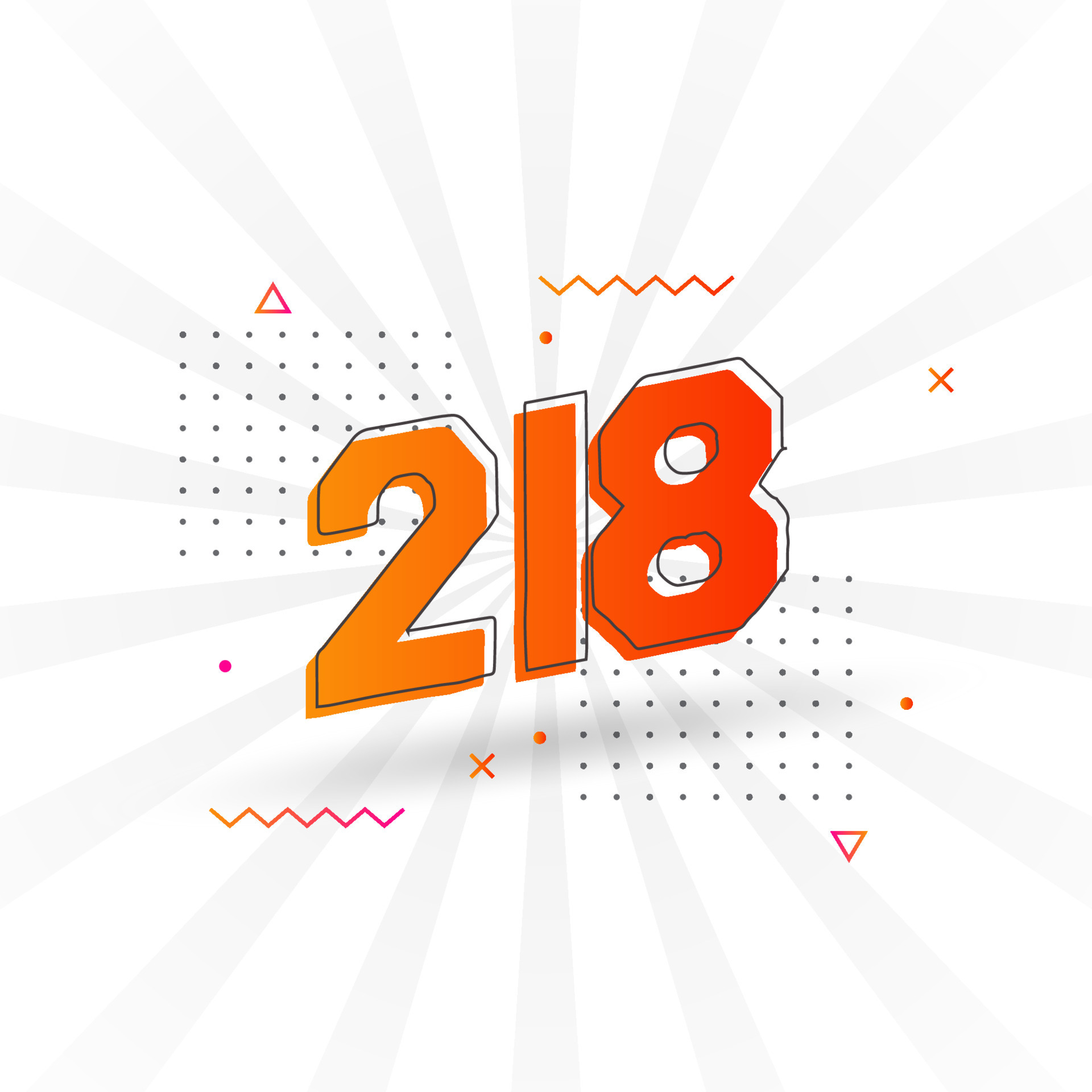 218 number vector font alphabet. Number 218 with decorative element stock vector 13888417 Vector ...