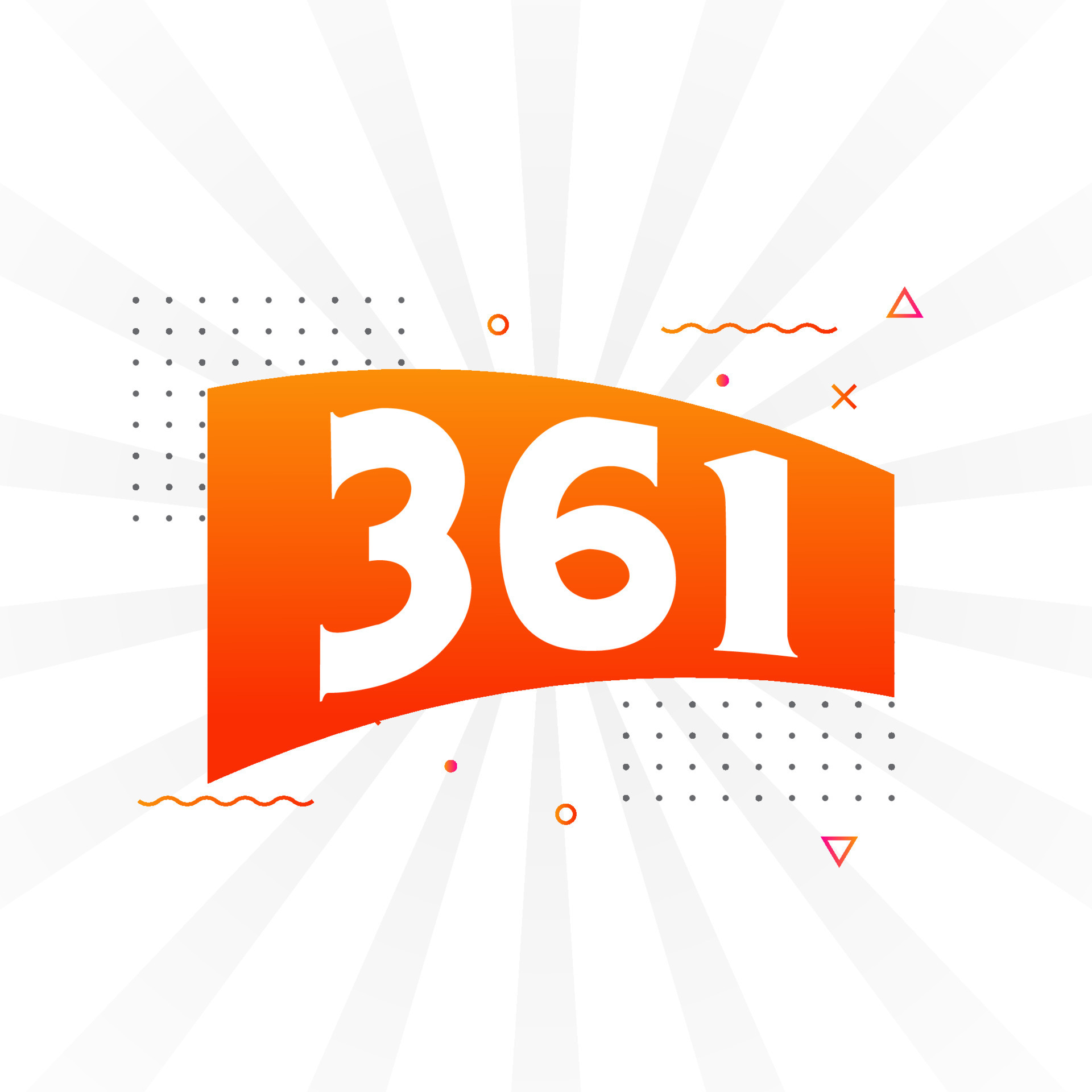 361 number vector font alphabet. Number 361 with decorative element stock vector 13888419 Vector ...