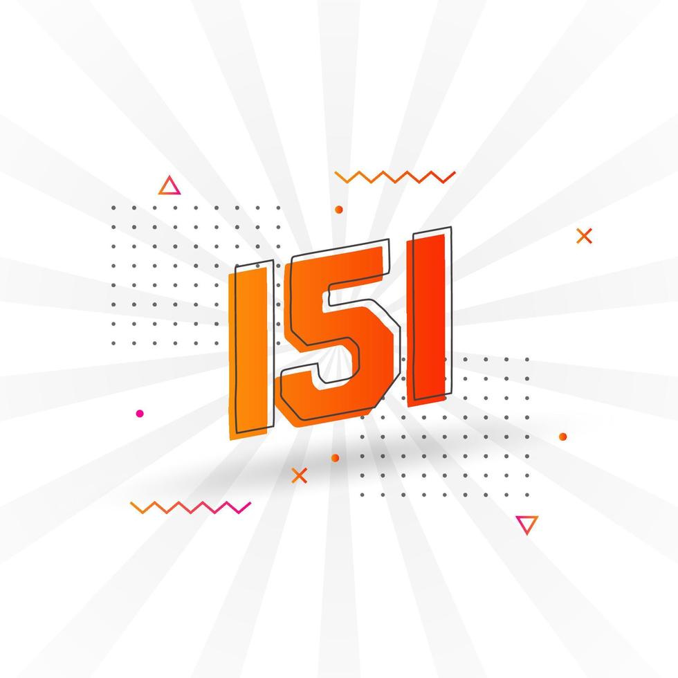 151 number vector font alphabet. Number 151 with decorative element stock vector 13888423 Vector ...