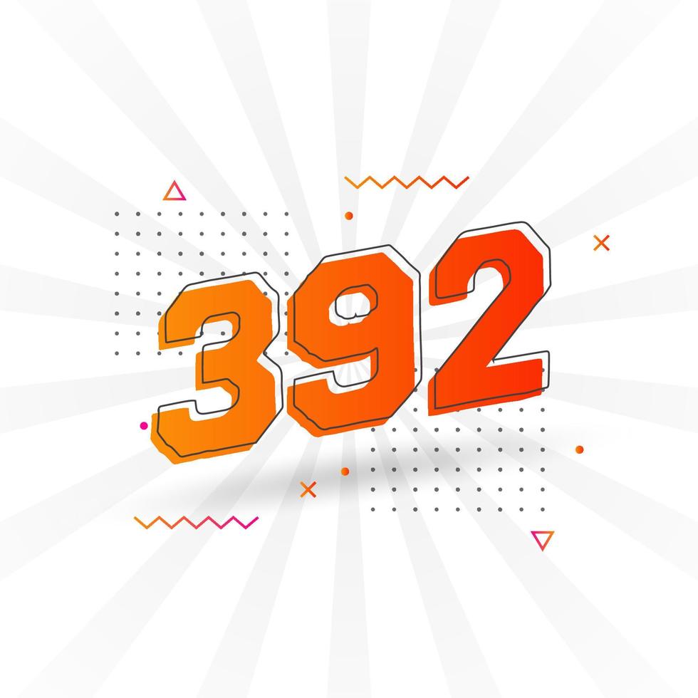 392 number vector font alphabet. Number 392 with decorative element stock vector 13888452 Vector ...