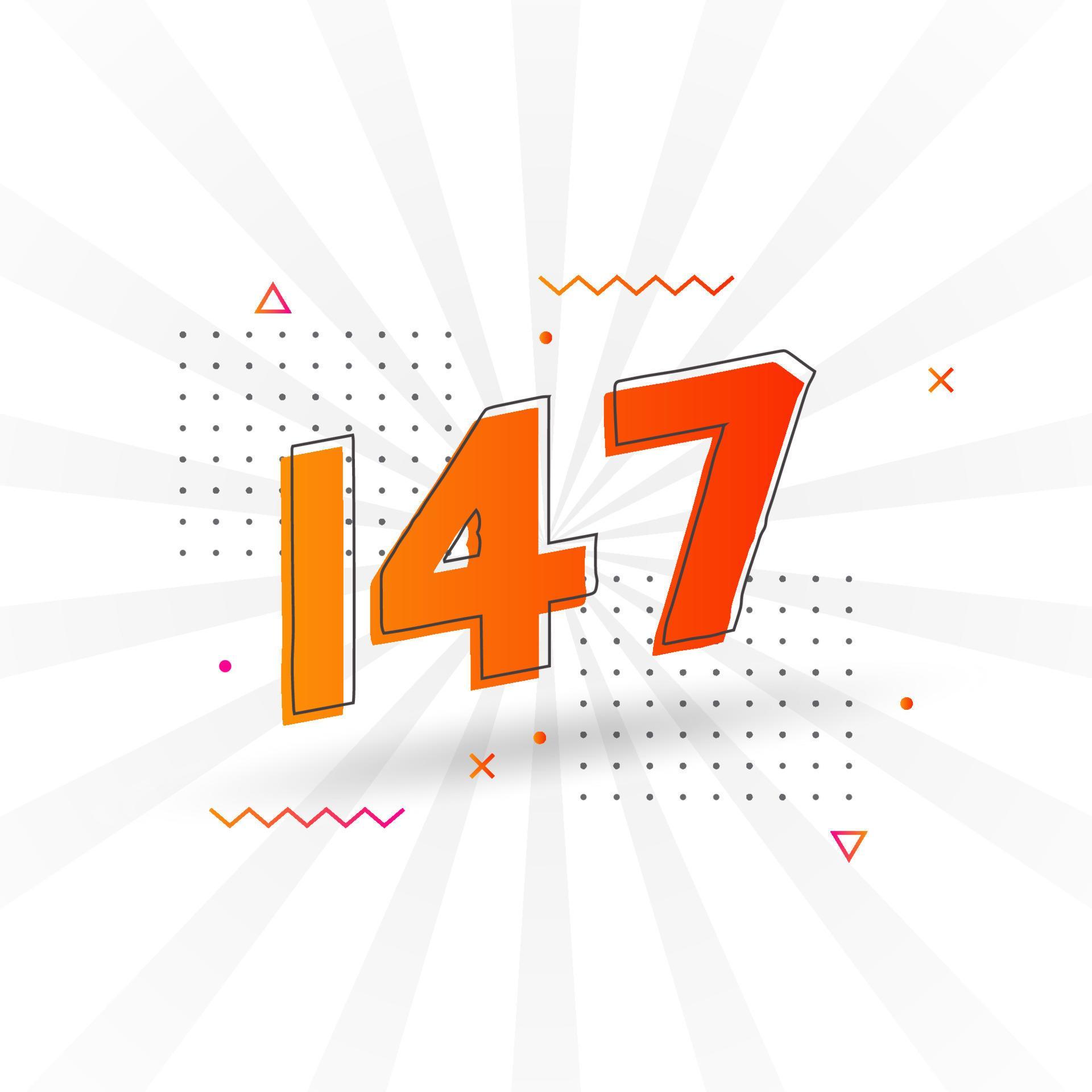 147 number vector font alphabet. Number 147 with decorative element stock vector 13888518 Vector ...