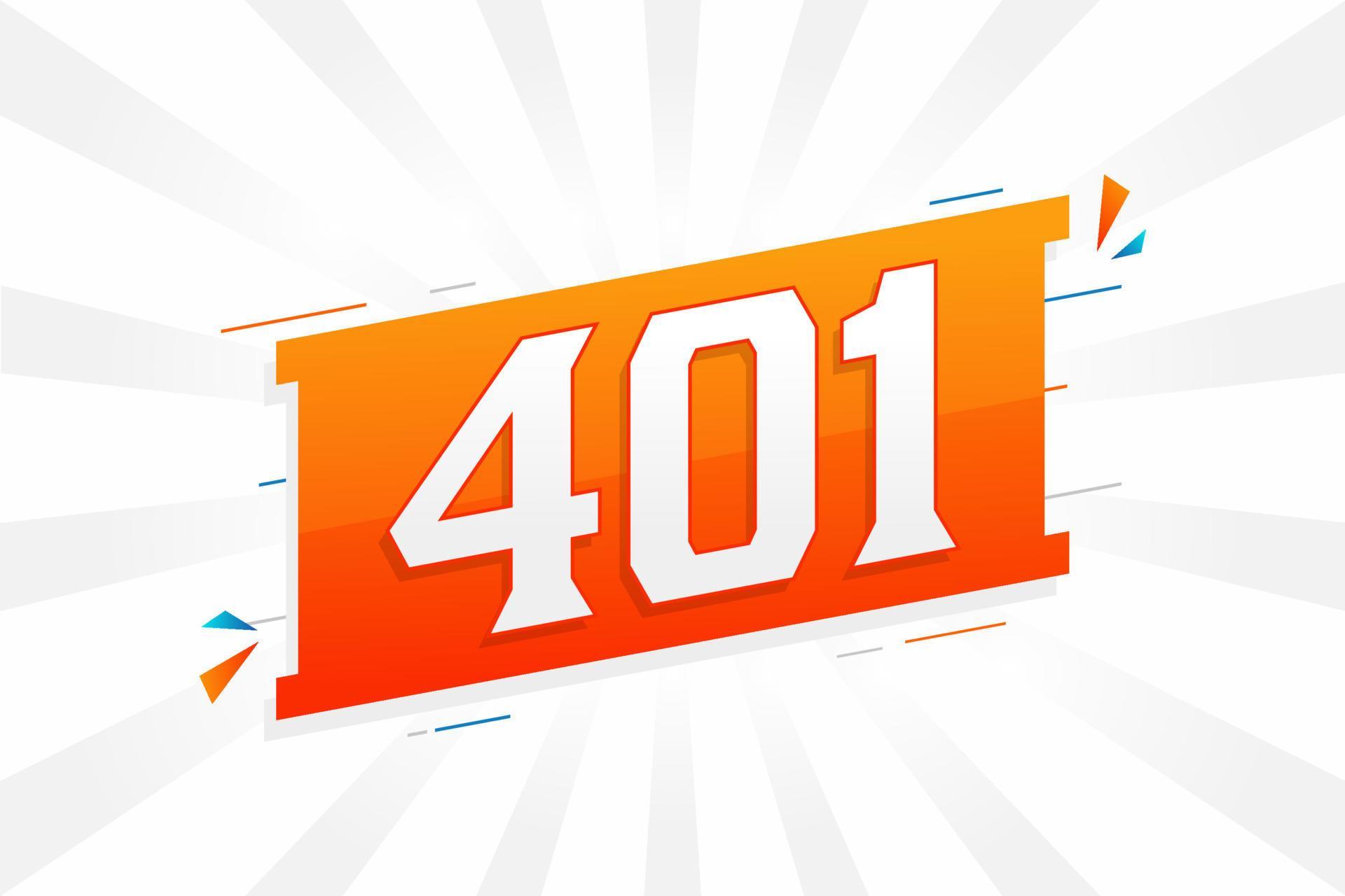 401 number vector font alphabet. Number 401 with decorative element stock vector 13888570 Vector ...