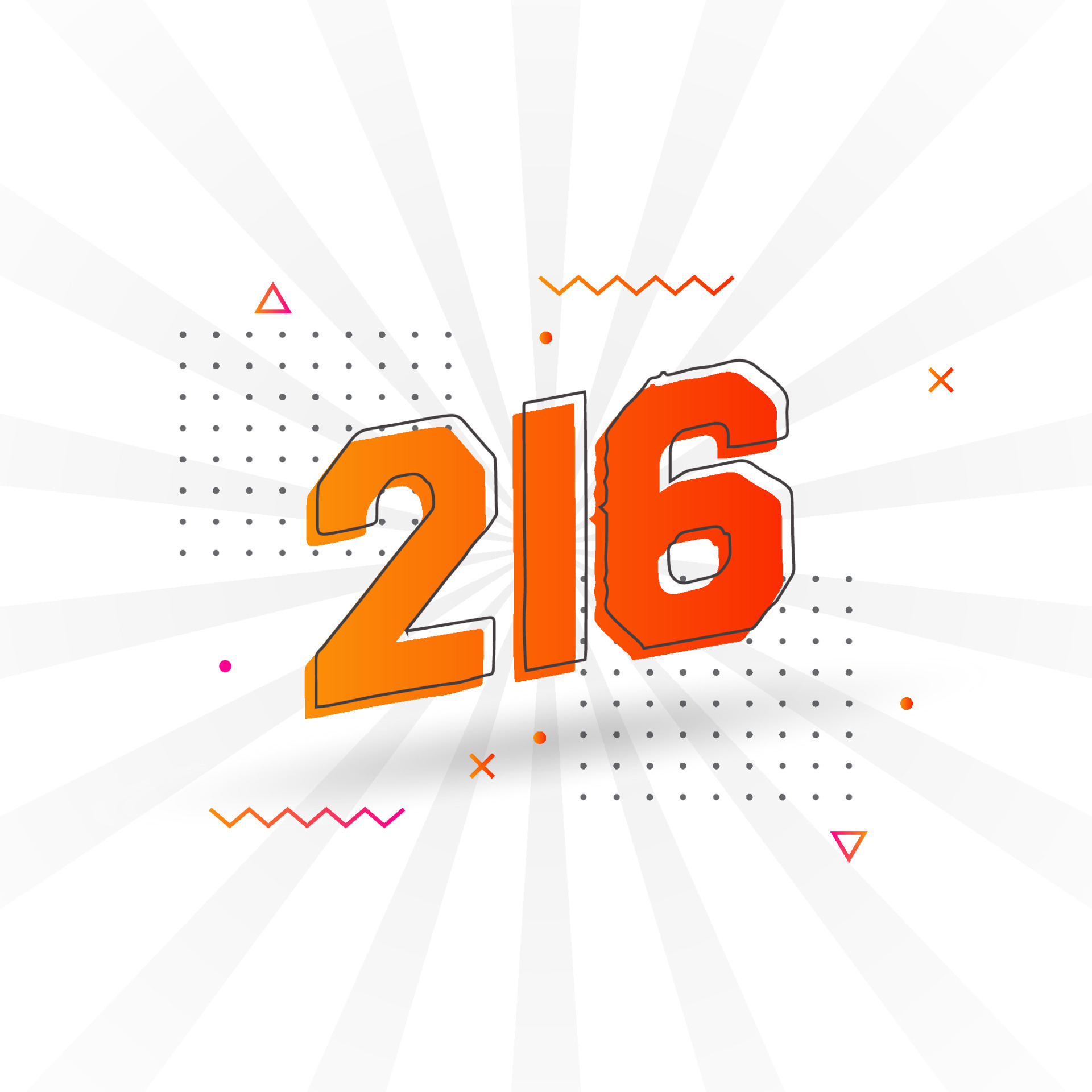 216 number vector font alphabet. Number 216 with decorative element stock vector 13888579 Vector ...