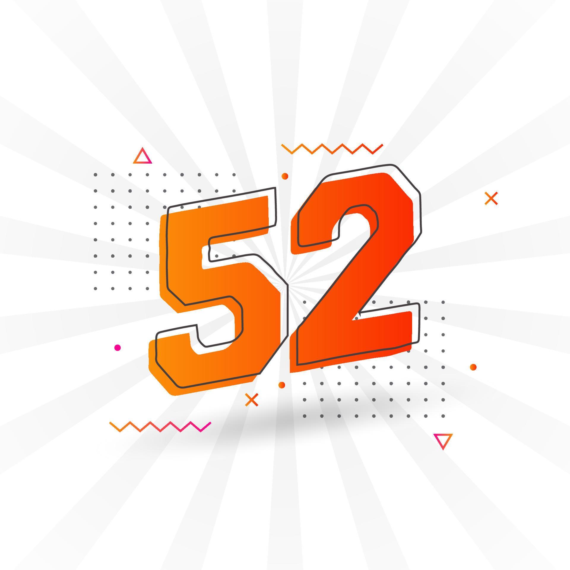 52 number vector font alphabet. Number 52 with decorative element stock ... 52 number vector font alphabet. Number 52 with decorative element stock ...