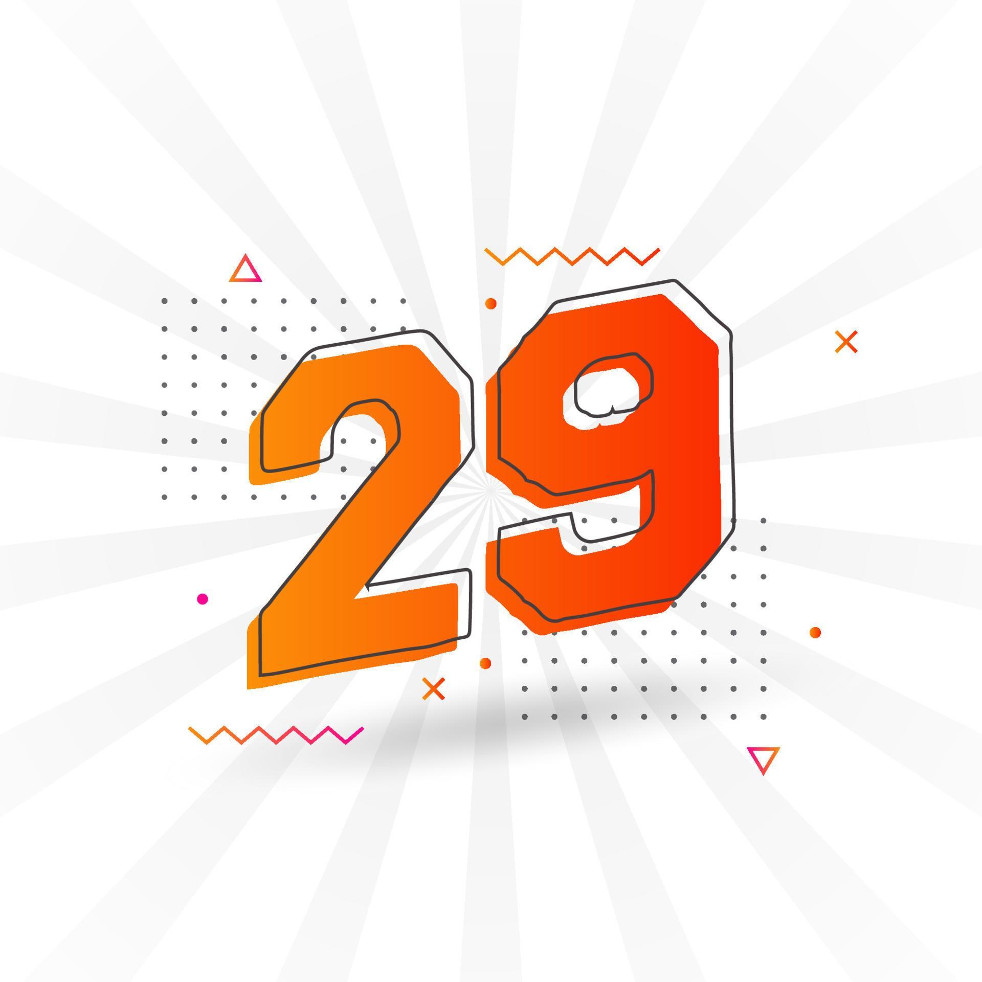 29 number vector font alphabet. Number 29 with decorative element stock ...