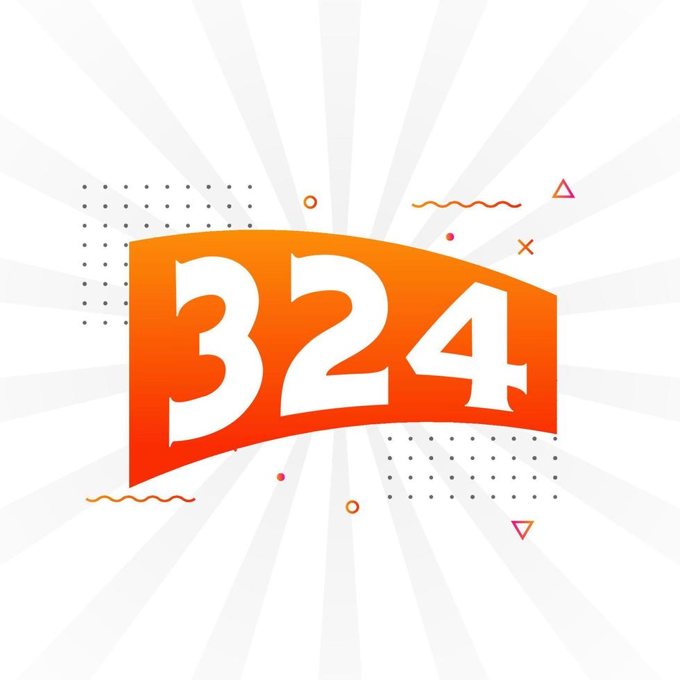 324 number vector font alphabet. Number 324 with decorative element stock vector 13888766 Vector ...