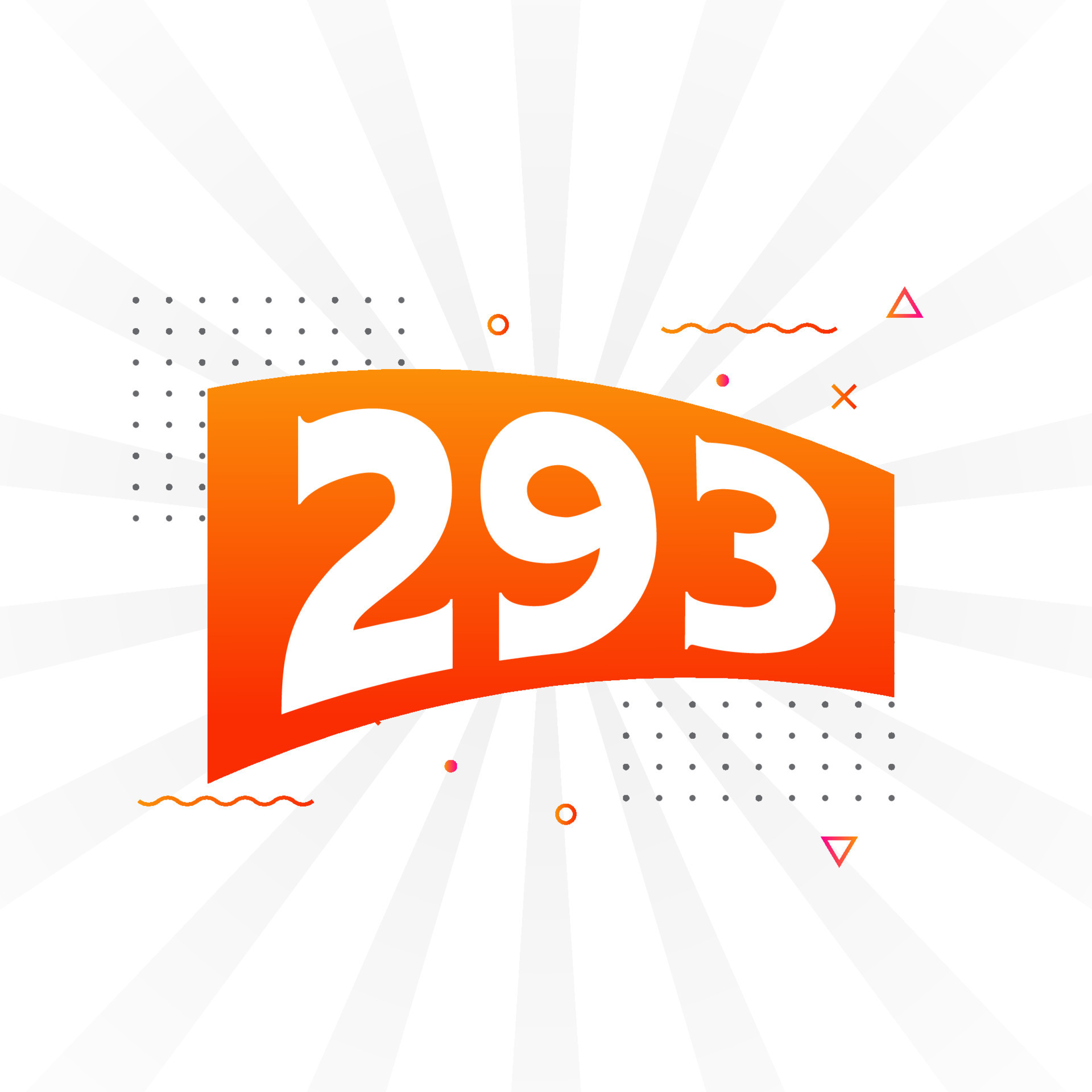 Alfabeto de fuente vectorial de 293 números. número 293 con vector de stock de elemento ...