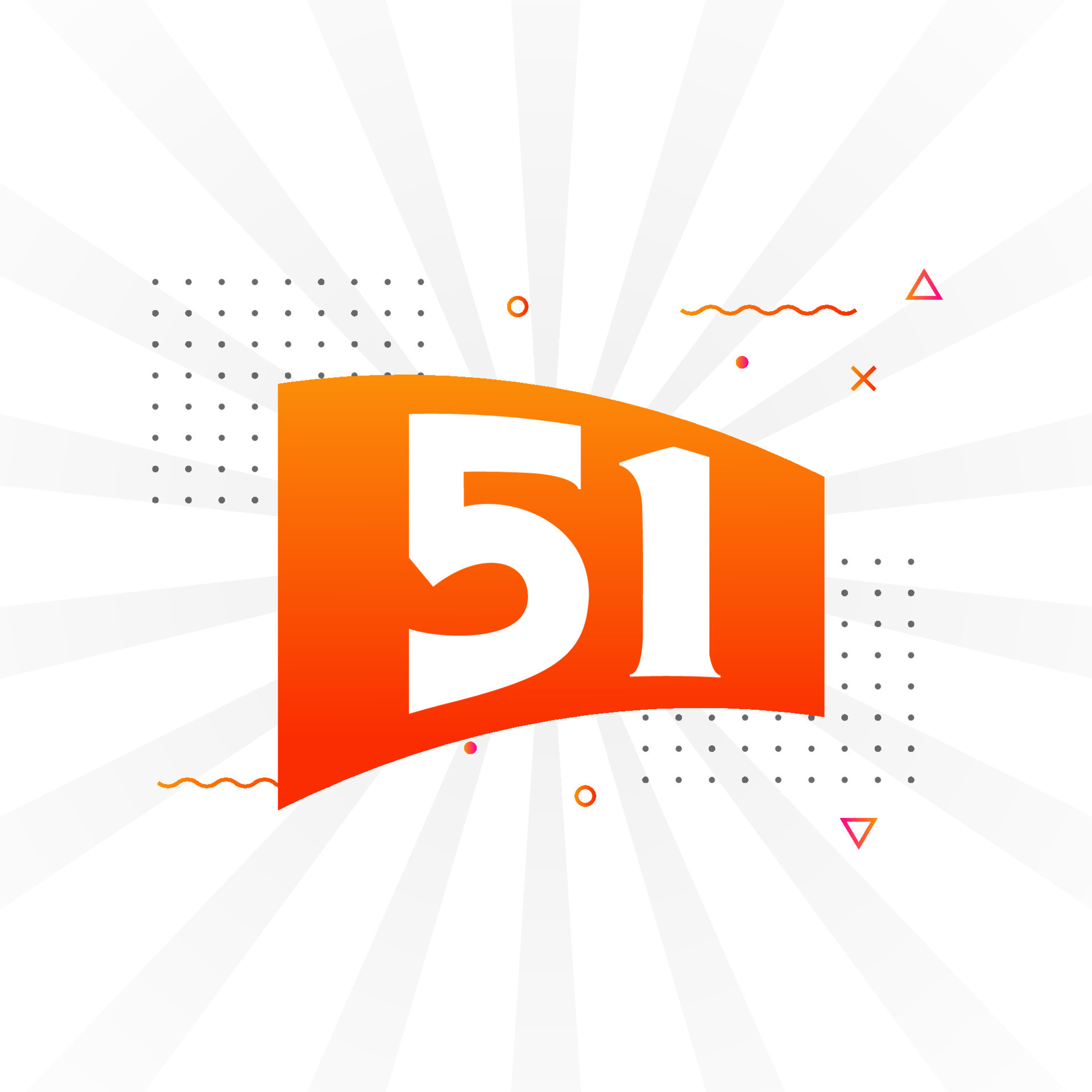 51 number vector font alphabet. Number 51 with decorative element stock vector 13888807 Vector ...