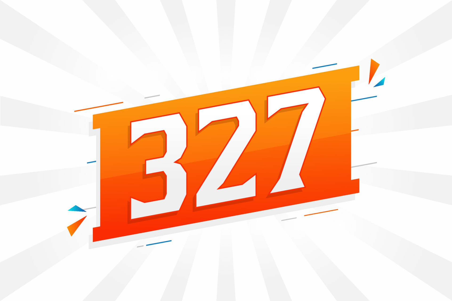 327 number vector font alphabet. Number 327 with decorative element ...