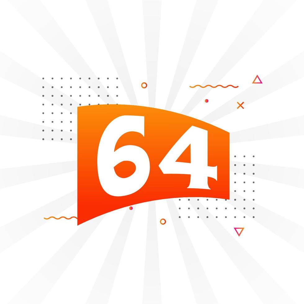 64 number vector font alphabet. Number 64 with decorative element stock vector 13888883 Vector ...
