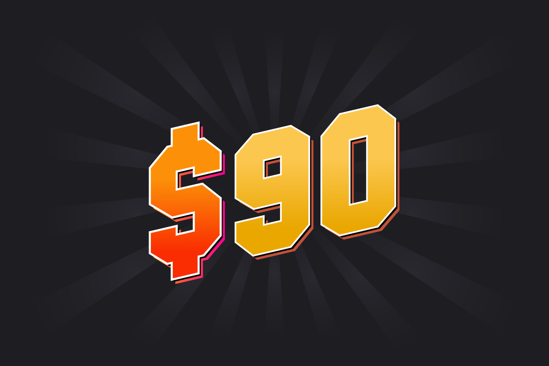 90 Dollar American Money Vector Text Symbol 90 USD United States 90-dollar-american-money-vector-text-symbol-90-usd-united-states