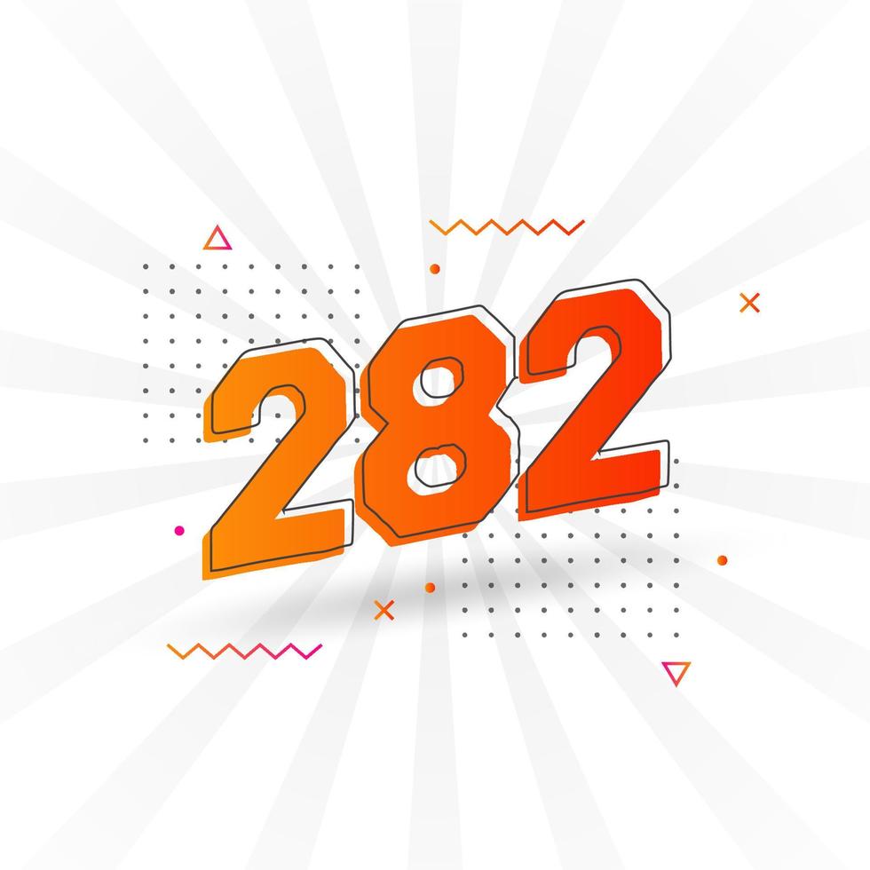 282 number vector font alphabet. Number 282 with decorative element ...