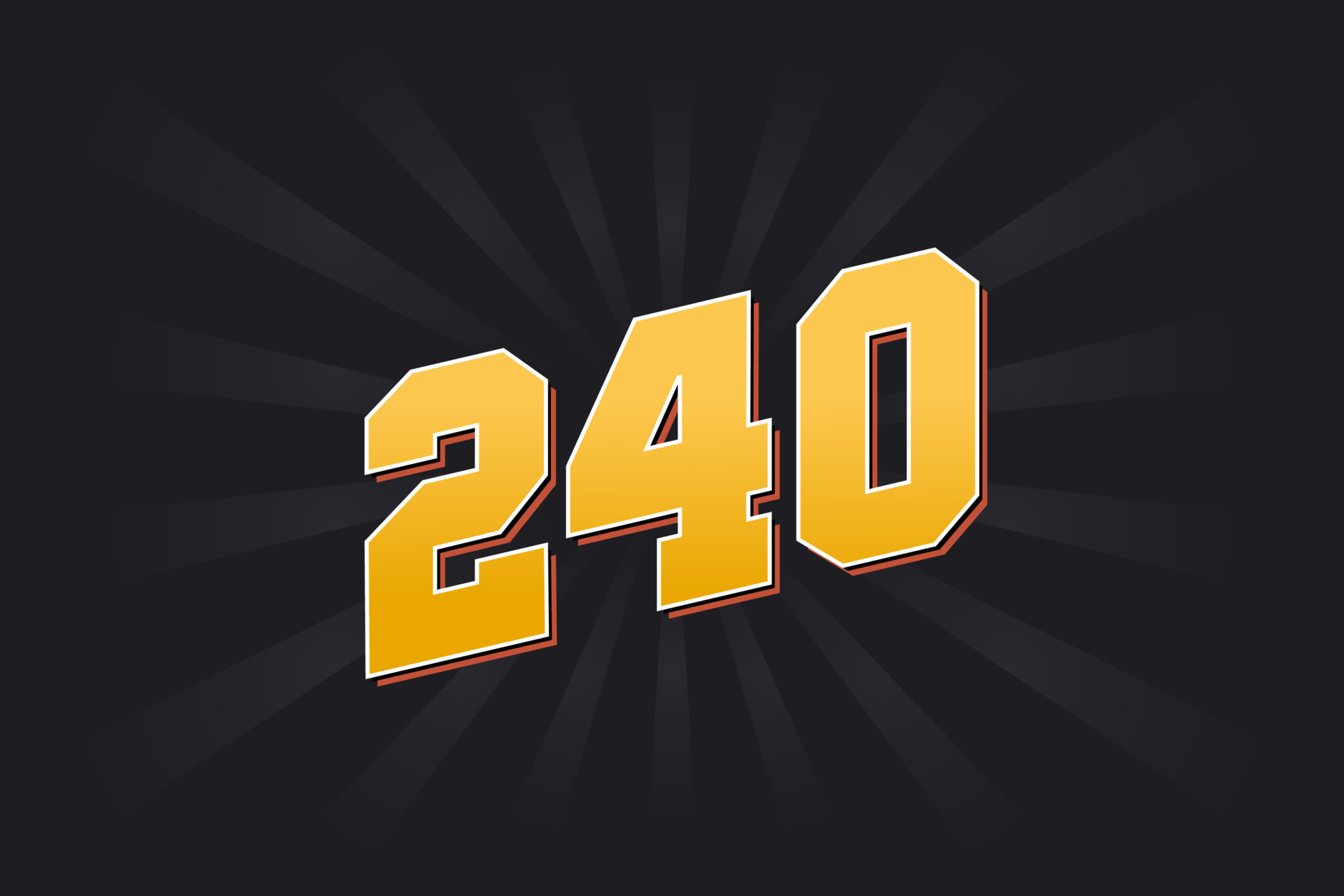 Number 240 Vector Font Alphabet Yellow 240 Number With Black number-240-vector-font-alphabet-yellow-240-number-with-black