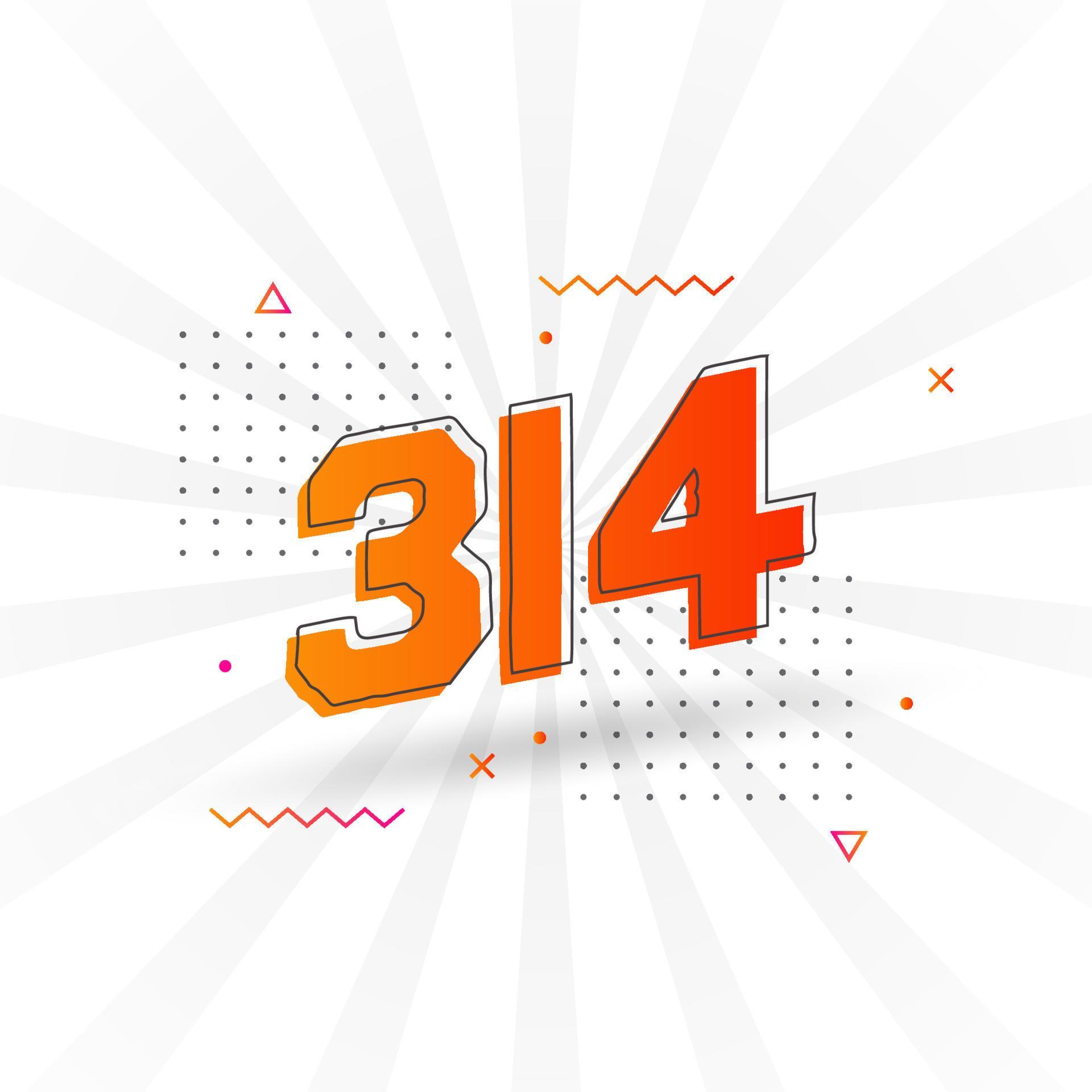 314 number vector font alphabet. Number 314 with decorative element stock vector 13888992 Vector ...