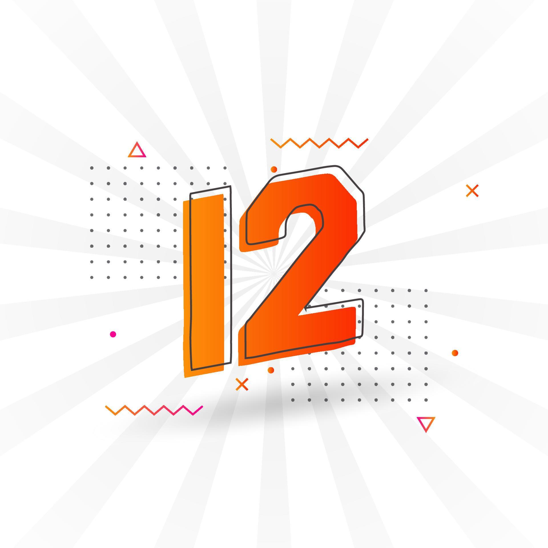 12 number vector font alphabet. Number 12 with decorative element stock vector 13889033 Vector ...